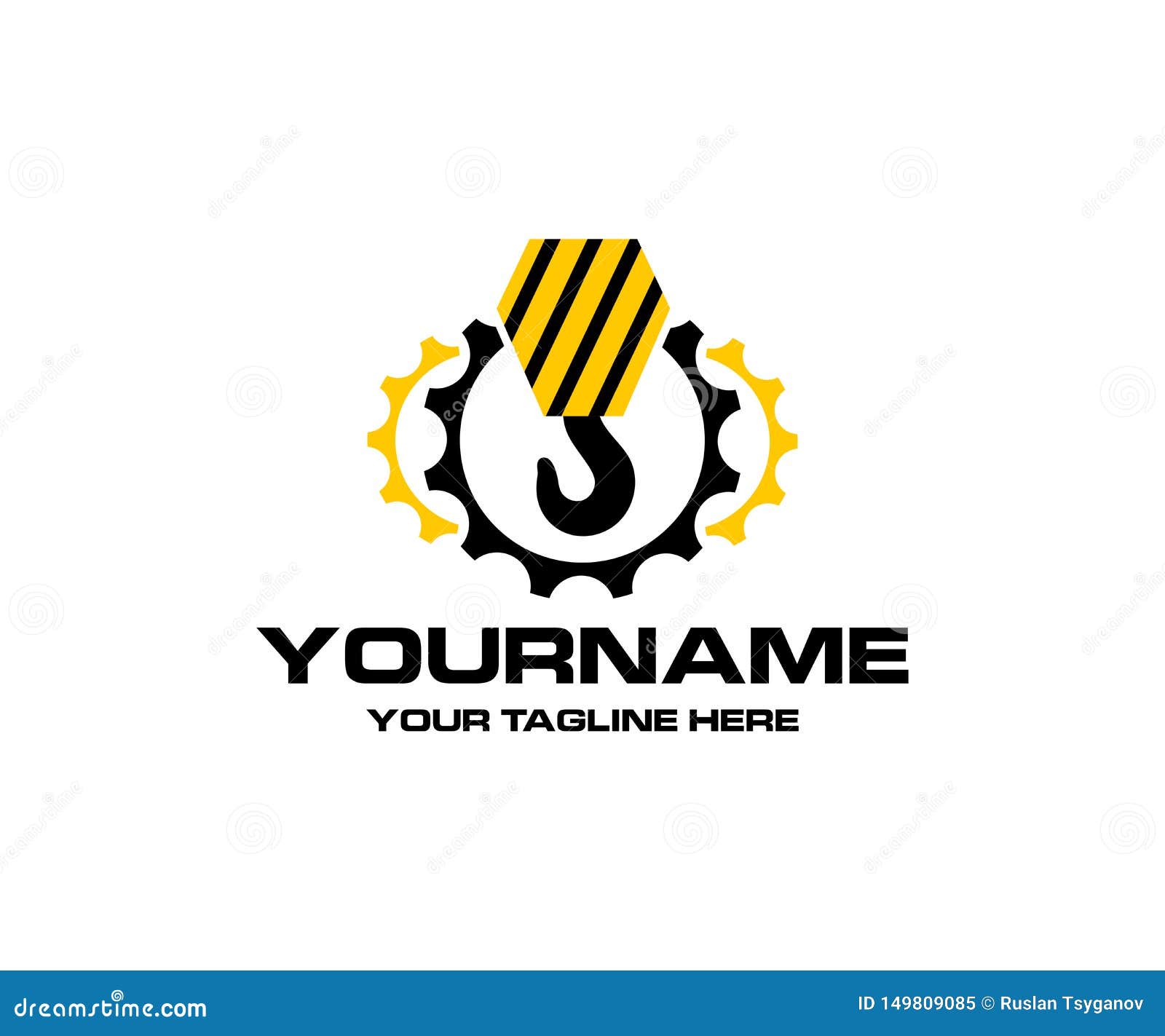 Engineering and Construction, Crane Hook in Gears, Logo Design. Heavy ...