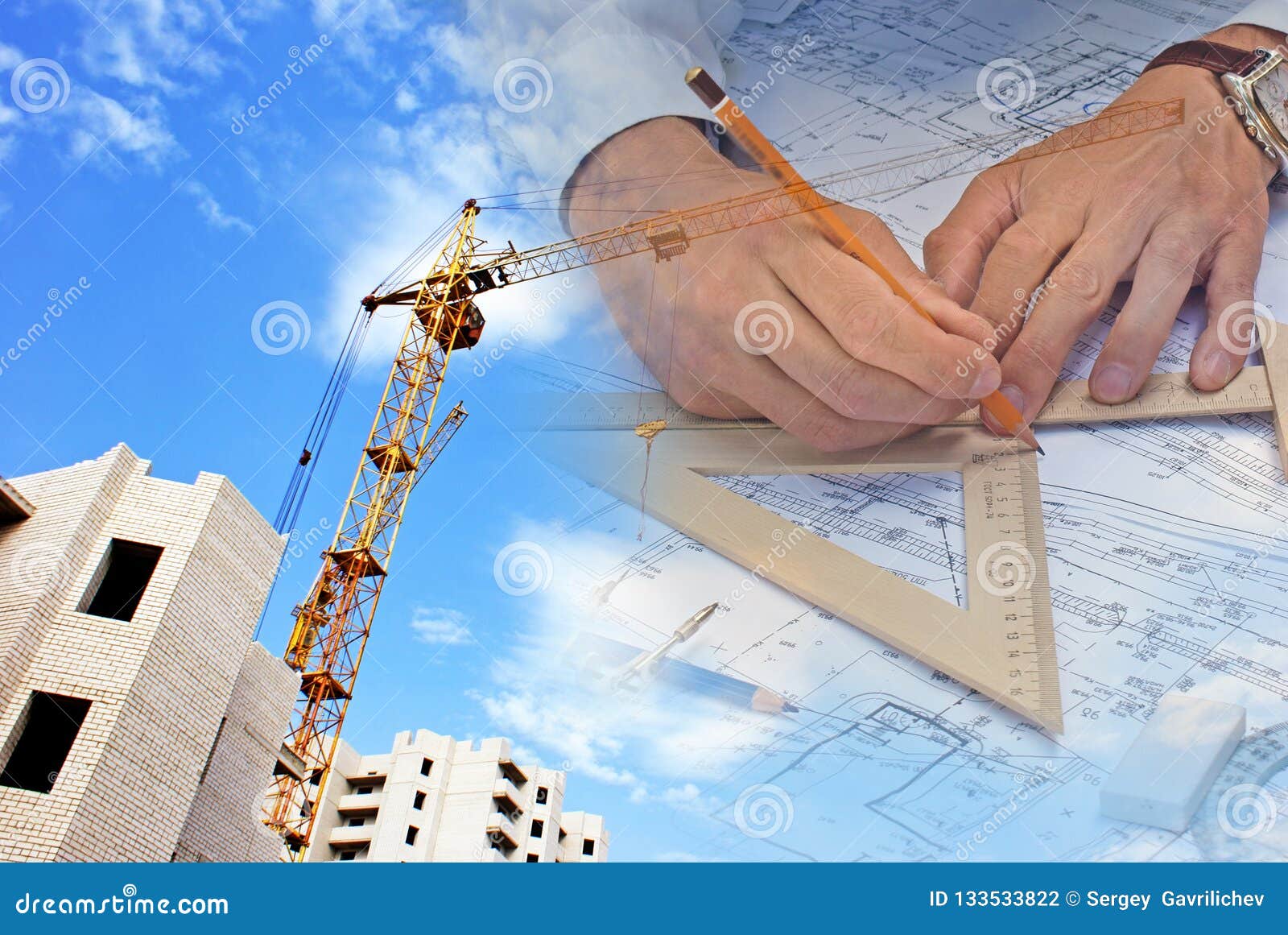 Engineering Construction Designing Concept Stock Photo - Image of ...
