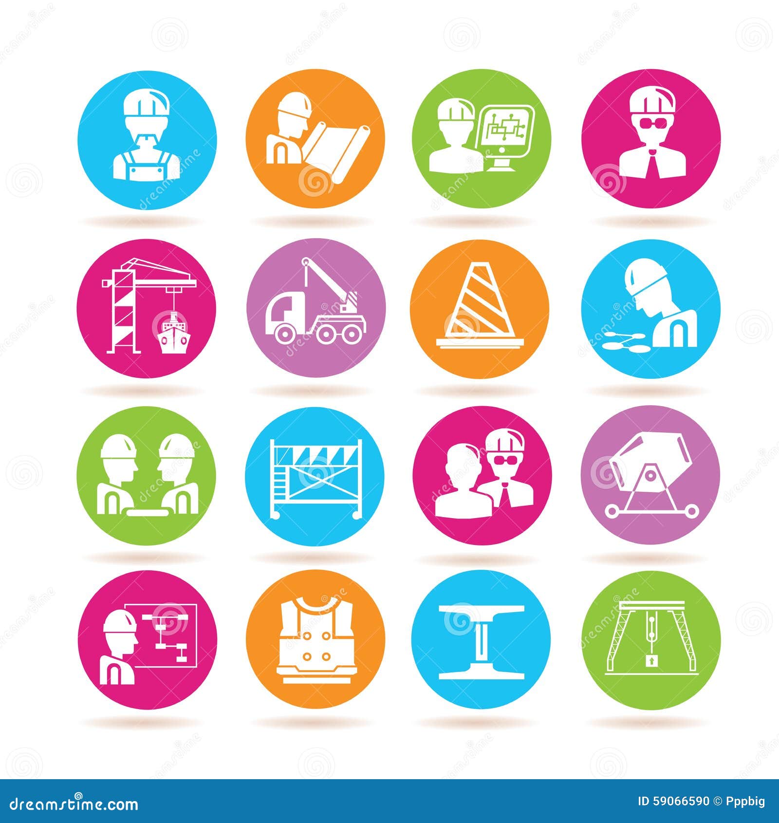 Engineering and Construction Icons Stock Illustration - Illustration of ...