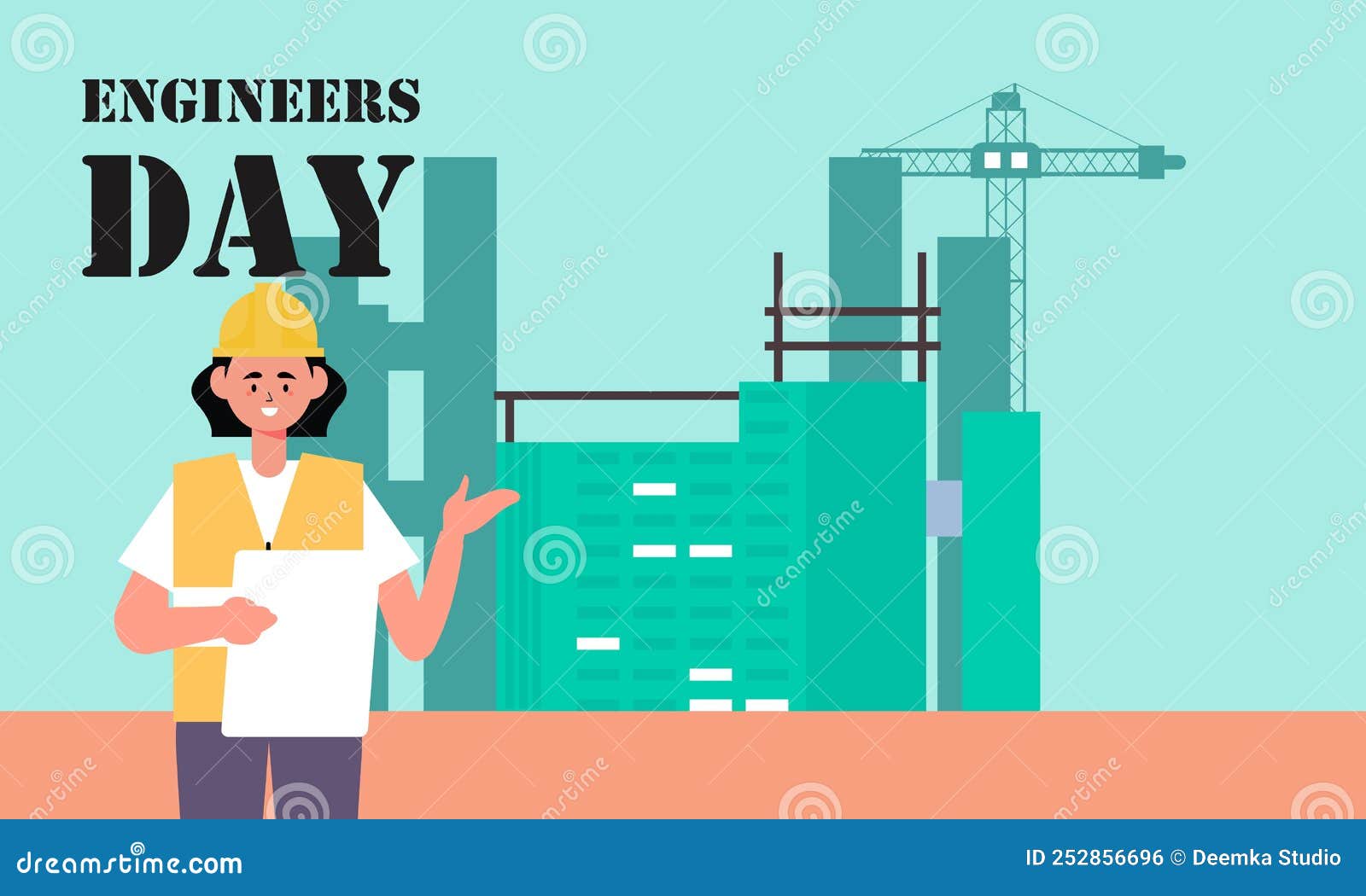 Engineering and Construction Illustrated. Happy Engineers Day Stock ...
