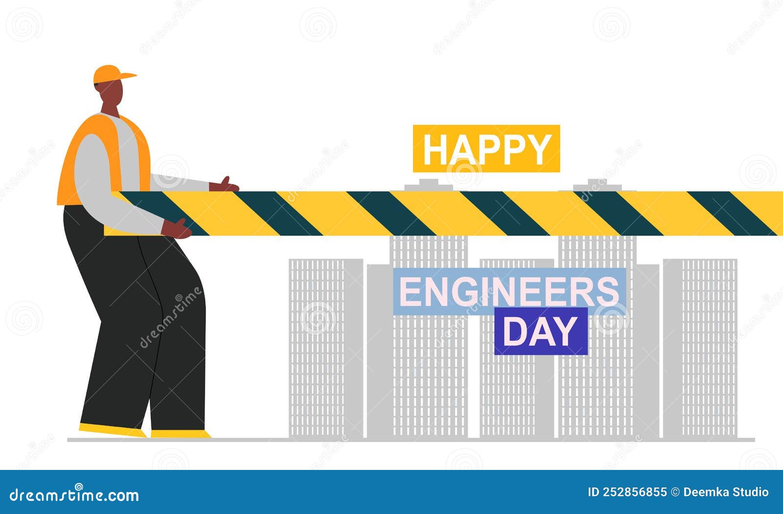 Engineering and Construction Illustrated. Happy Engineers Day Stock ...
