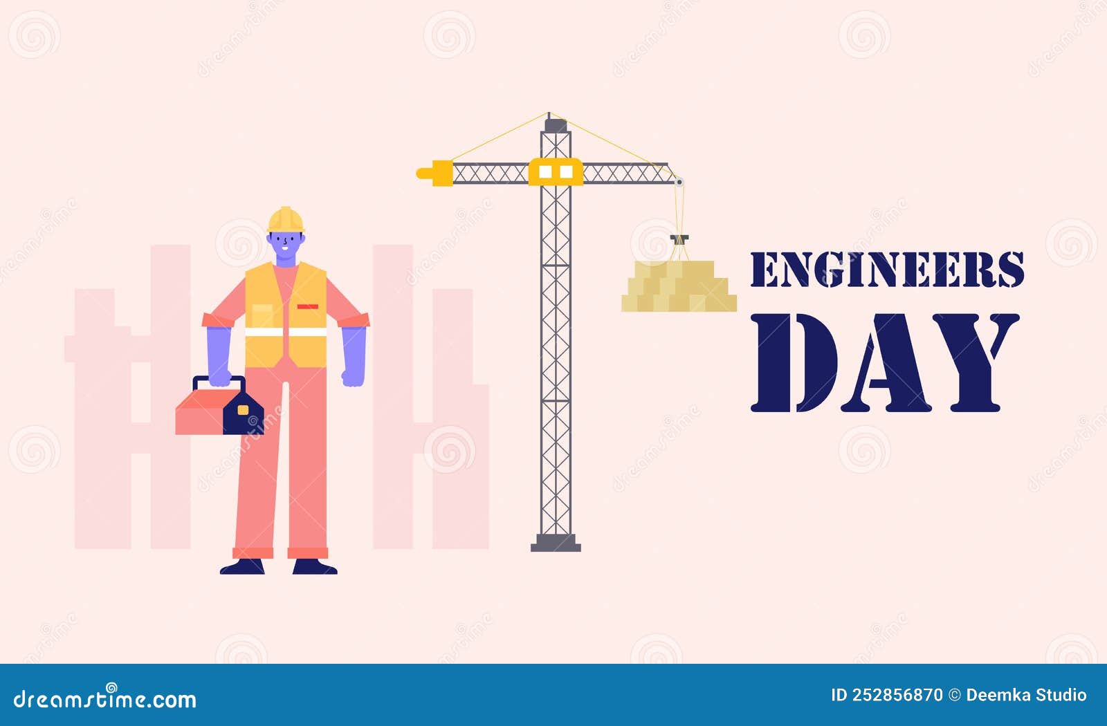 Engineering and Construction Illustrated. Happy Engineers Day Stock ...