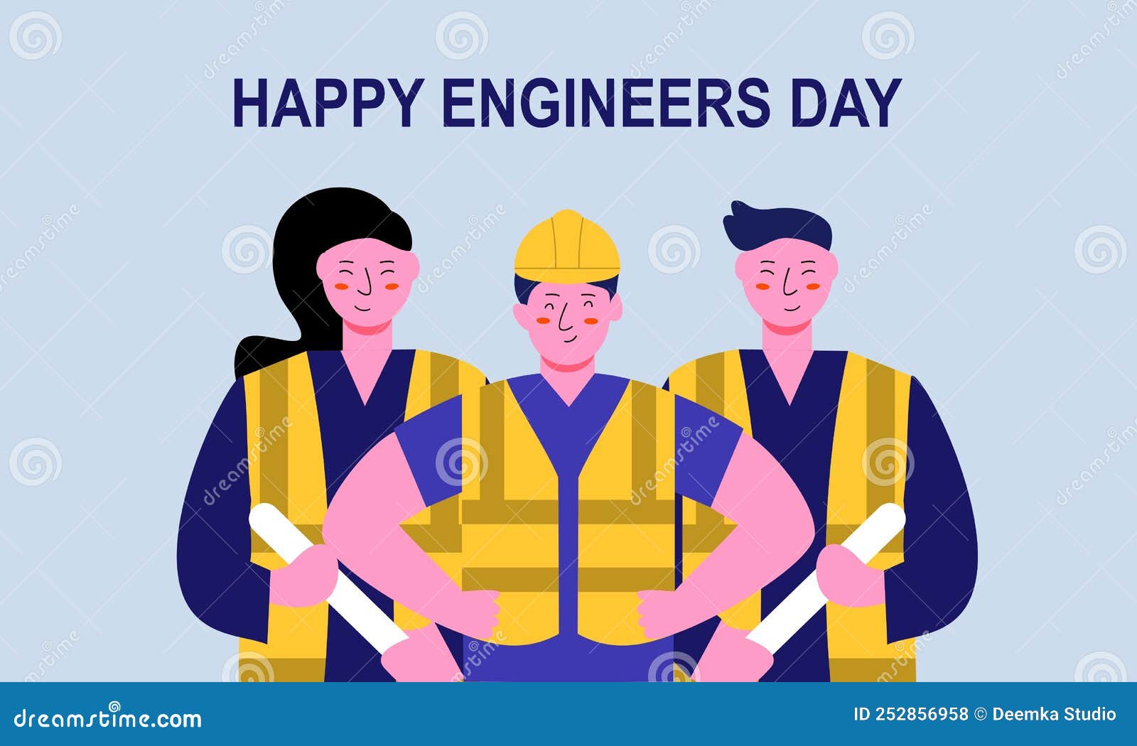 Engineering and Construction Illustrated. Happy Engineers Day Stock ...