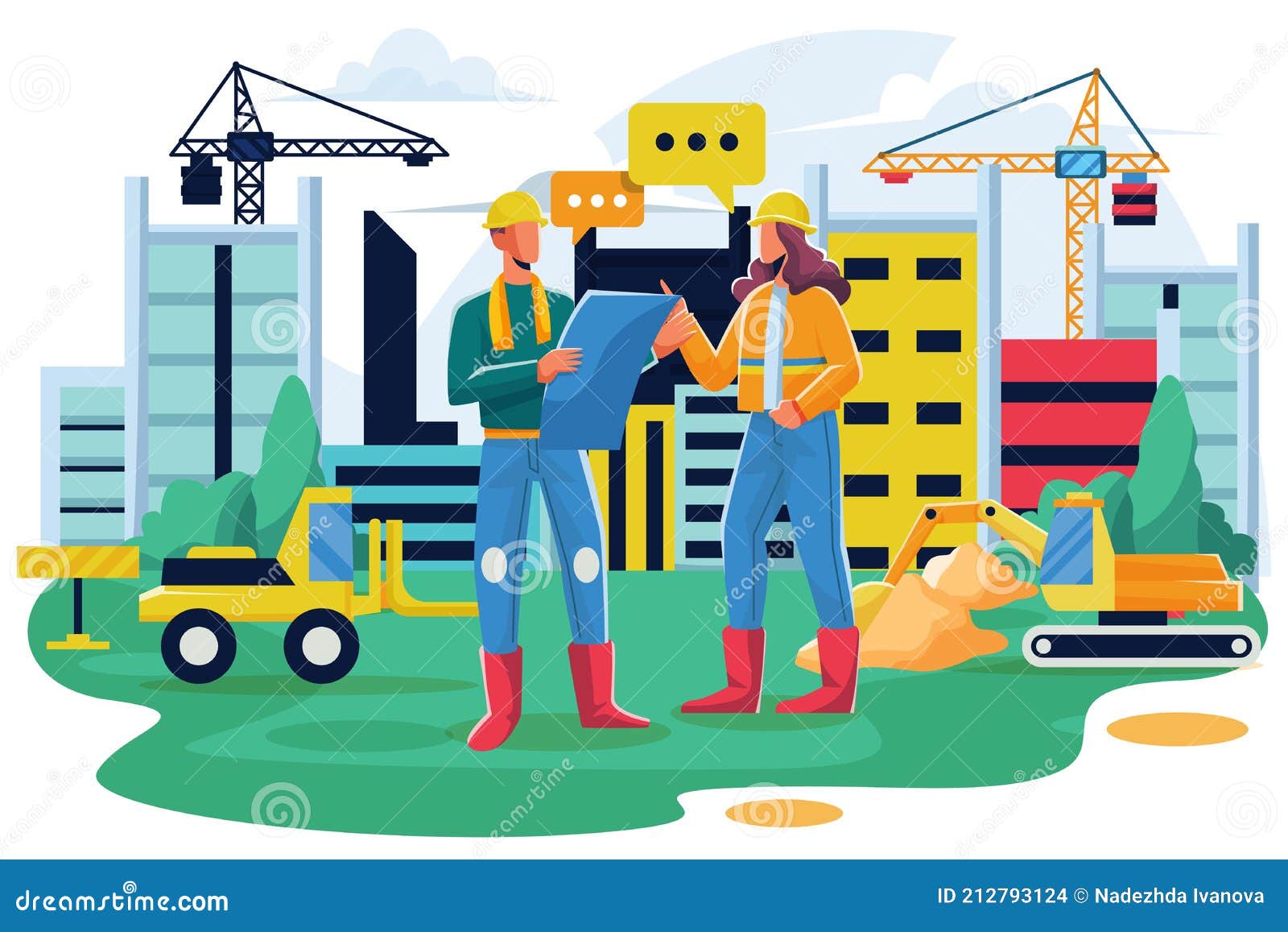 Engineering and Construction Illustration Vector Illustration. Stock ...