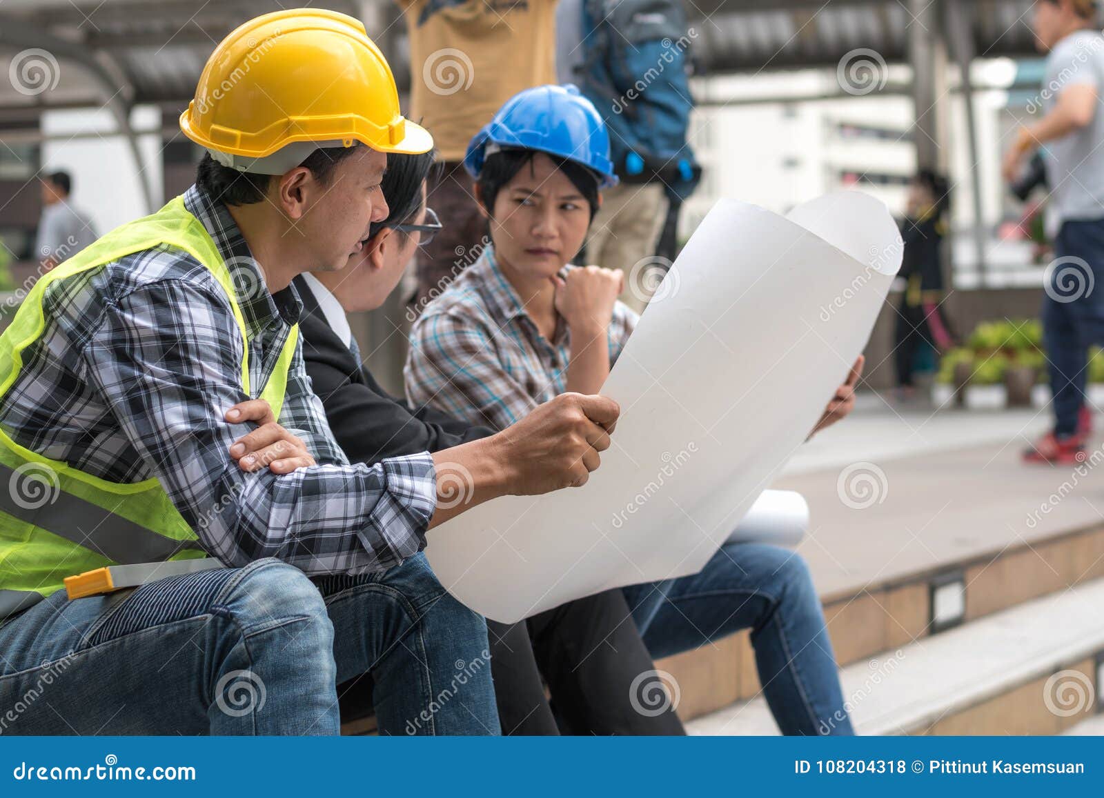 Engineering Construction Teamwork Concept : Professional Engineer Work ...