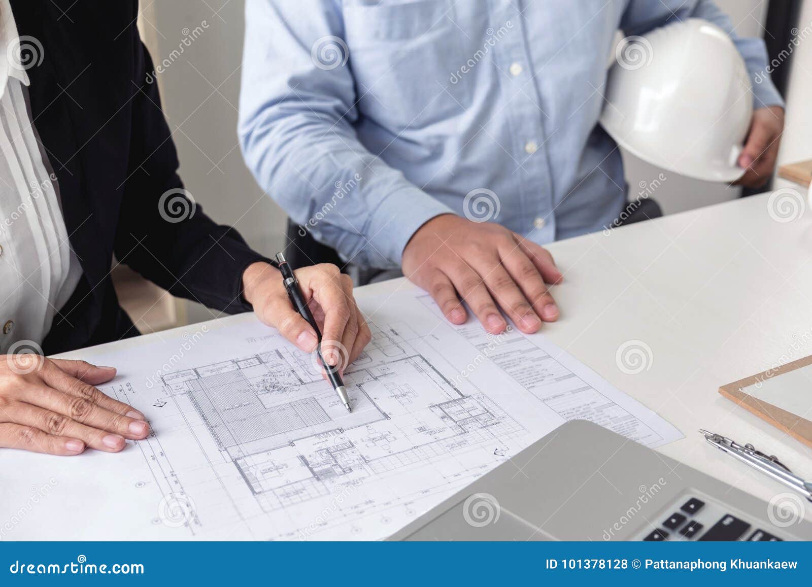 Engineering or Creative Architect in Construction Project Stock Photo ...