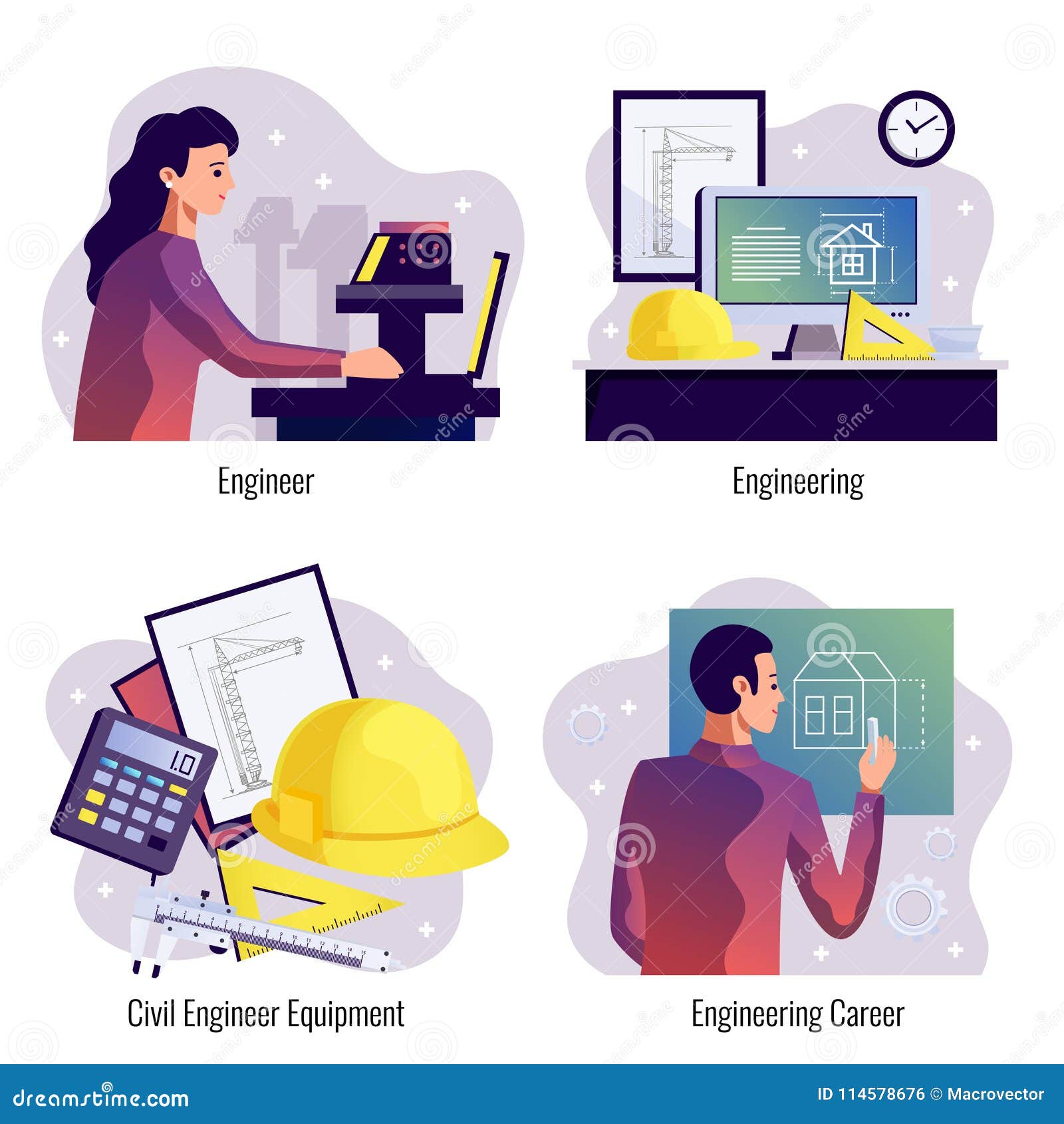 Engineering 2x2 Design Concept Stock Vector - Illustration of ...