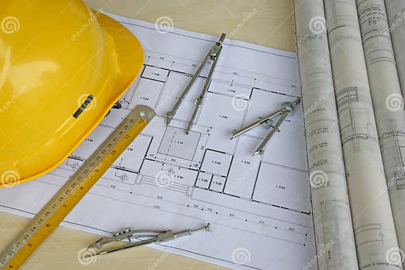 Engineering Design and Drawing Stock Photo - Image of plan ...