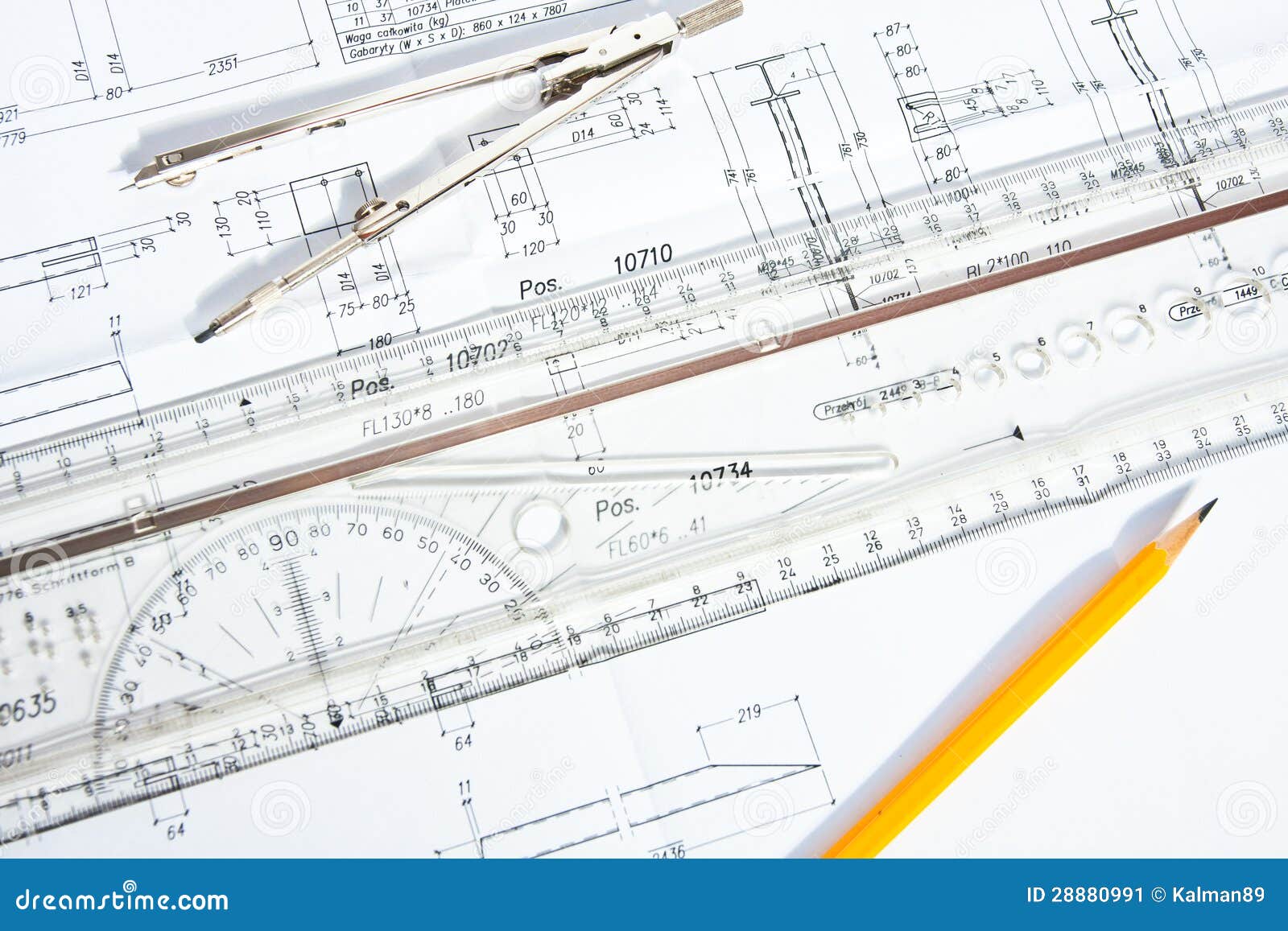 Engineering Design and Drawing Stock Image - Image of detail, engineer ...