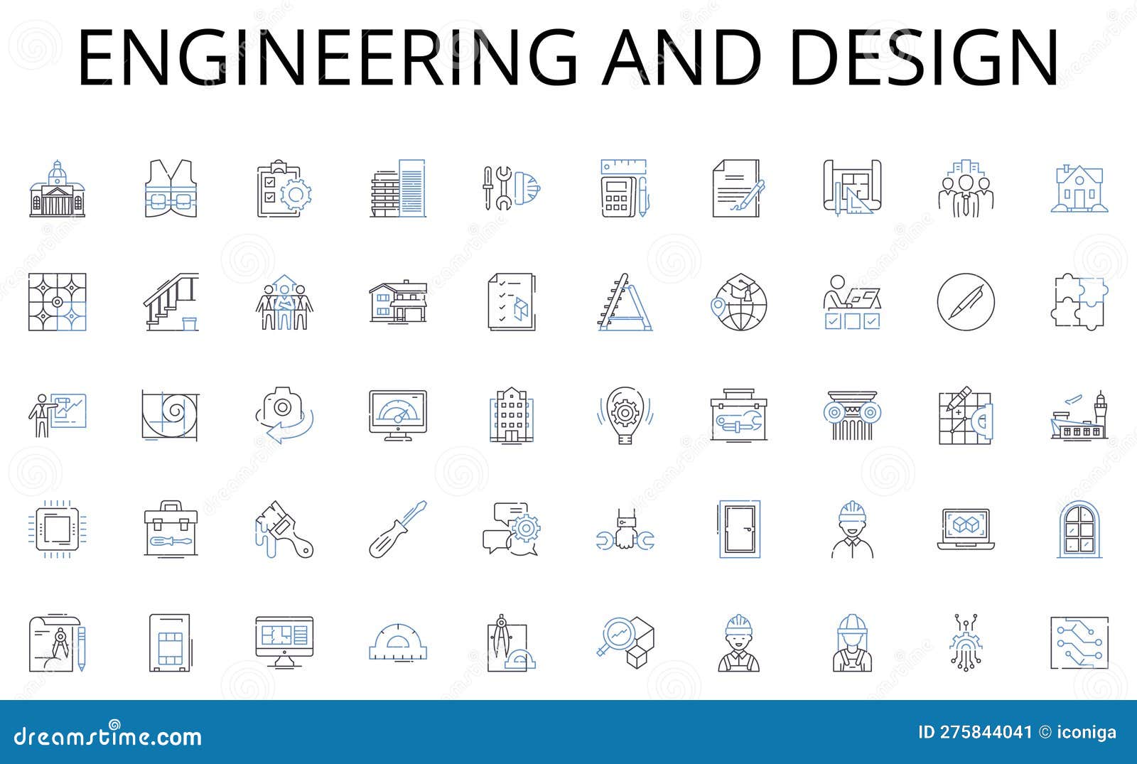 Engineering and Design Line Icons Collection. Global, Internet ...