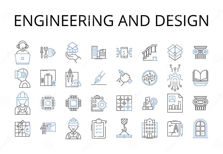 Engineering and Design Line Icons Collection. Articulate Discourse ...