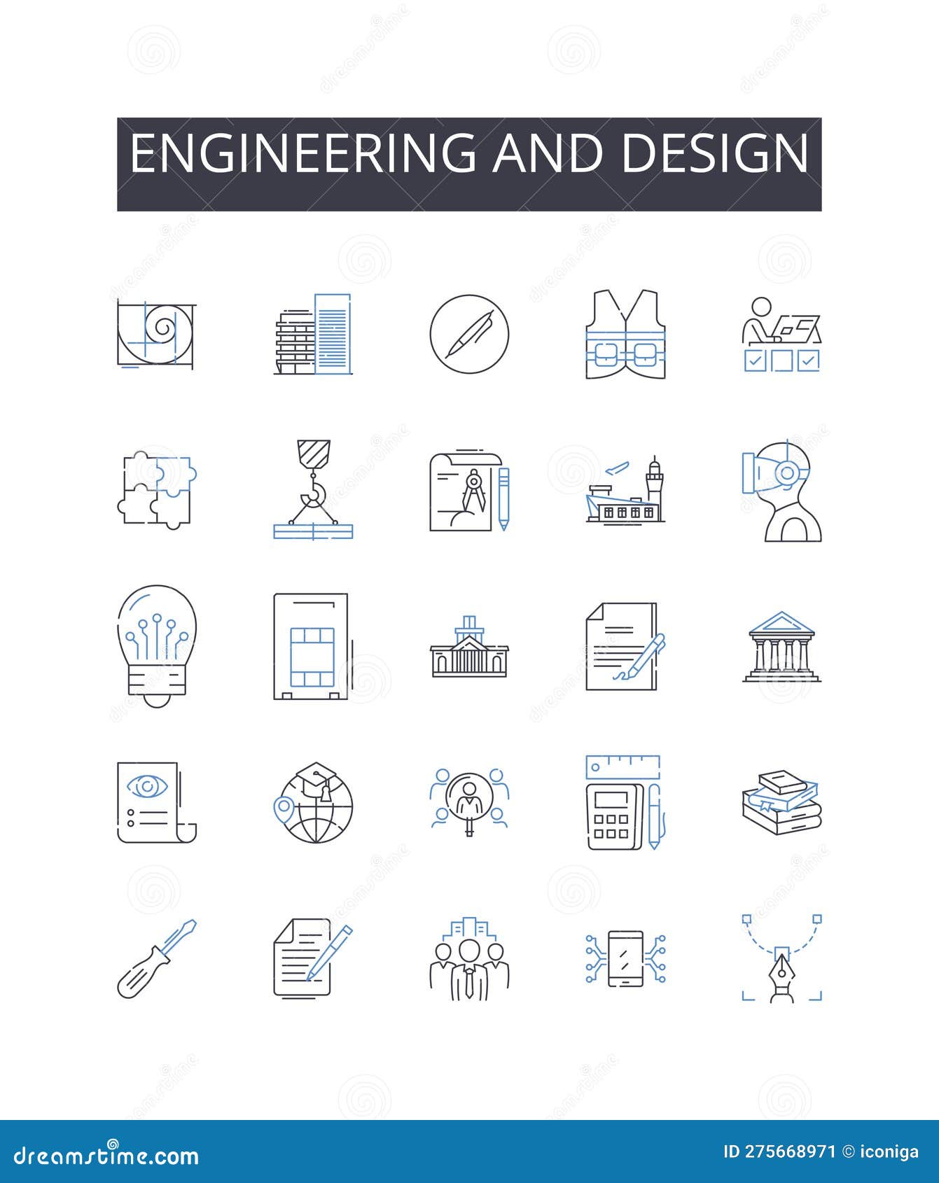 Engineering and Design Line Icons Collection. Satisfaction ...