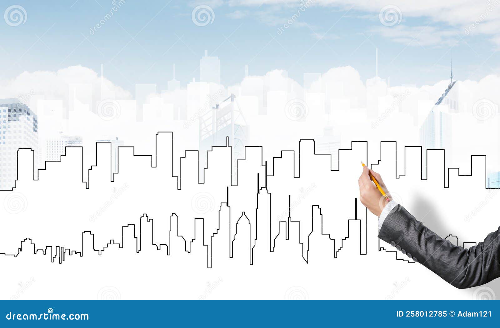 Engineering Designer at Work Stock Image - Image of pencil, draw: 258012785