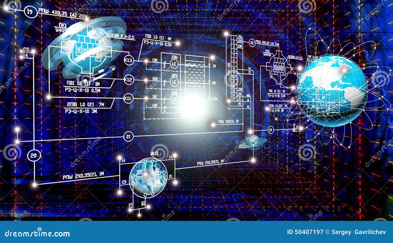 Engineering Designing Connection Tecnology Stock Image - Image of ...