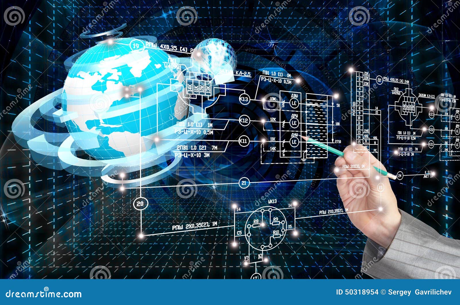 Engineering Designing Connection Tecnology Stock Photo - Image of ...