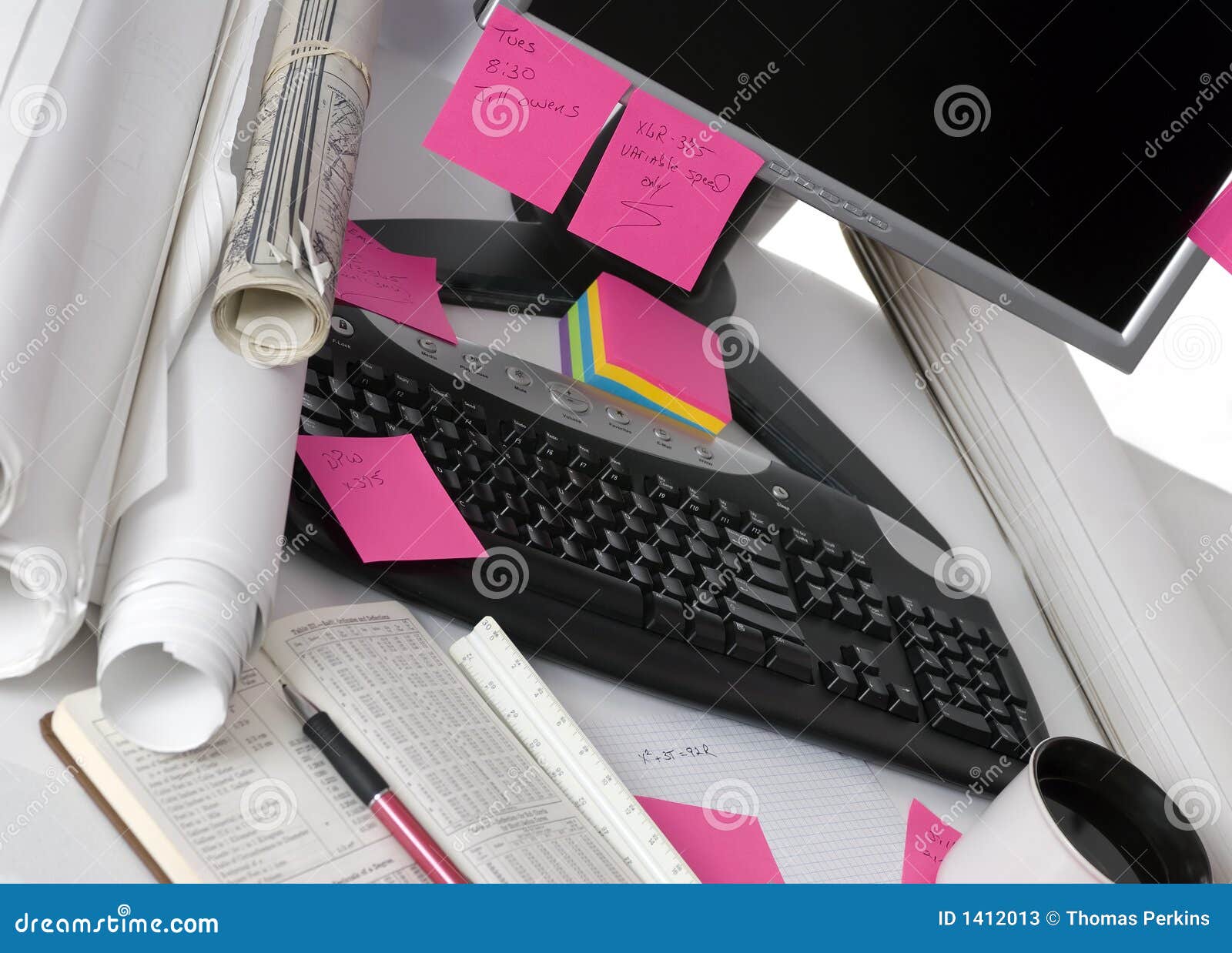 Engineering Desktop stock image. Image of mechanical, mathmatics - 1412013
