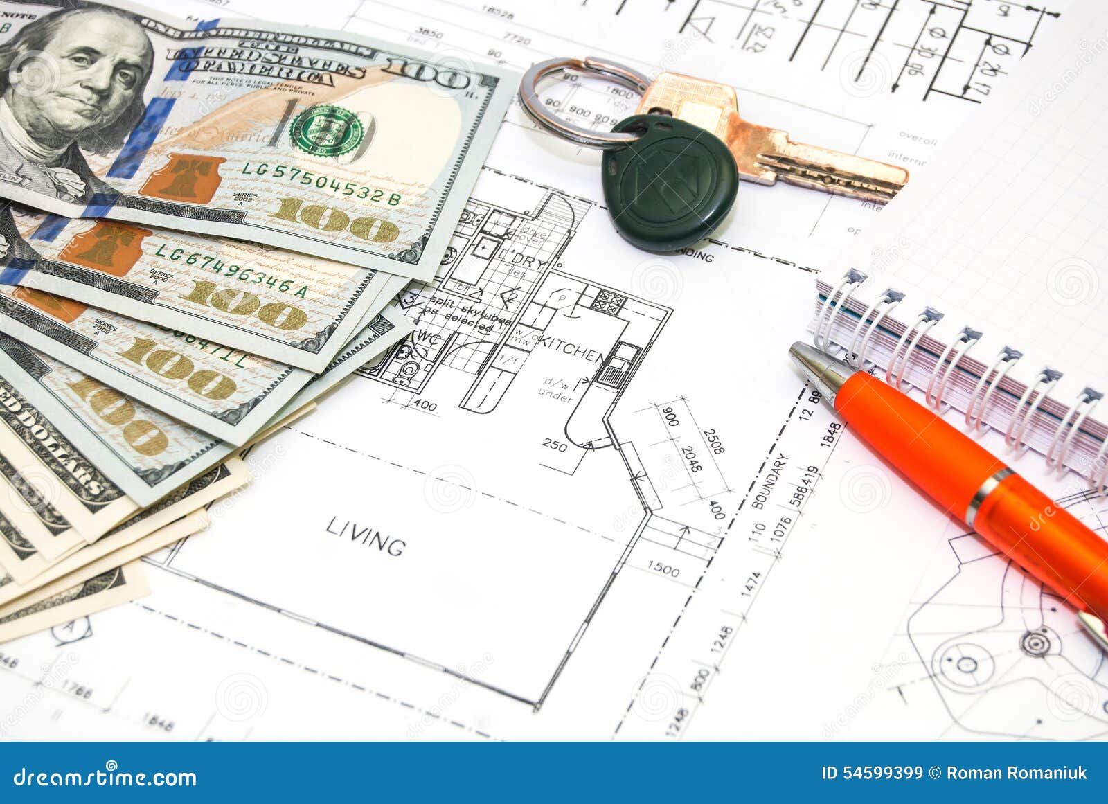 Engineering Detail Drawings for Background Stock Image - Image of ...