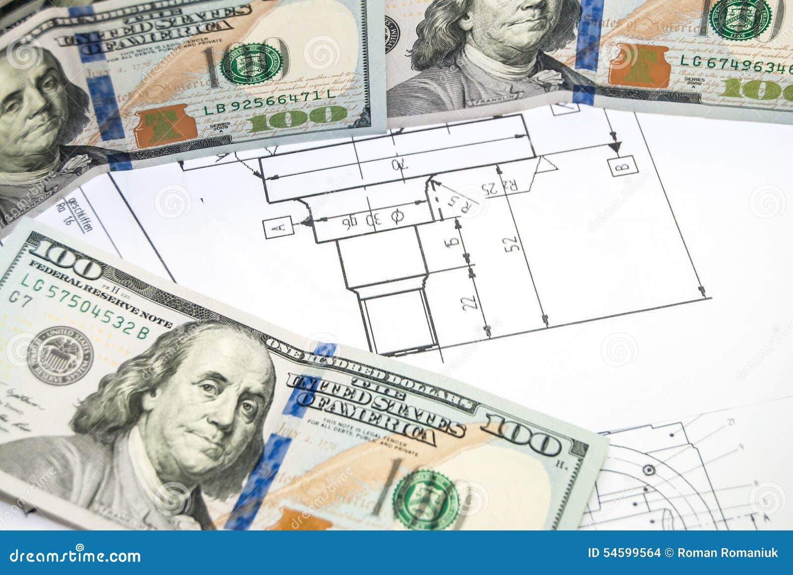 Engineering Detail Drawings for Background Stock Photo - Image of idea ...