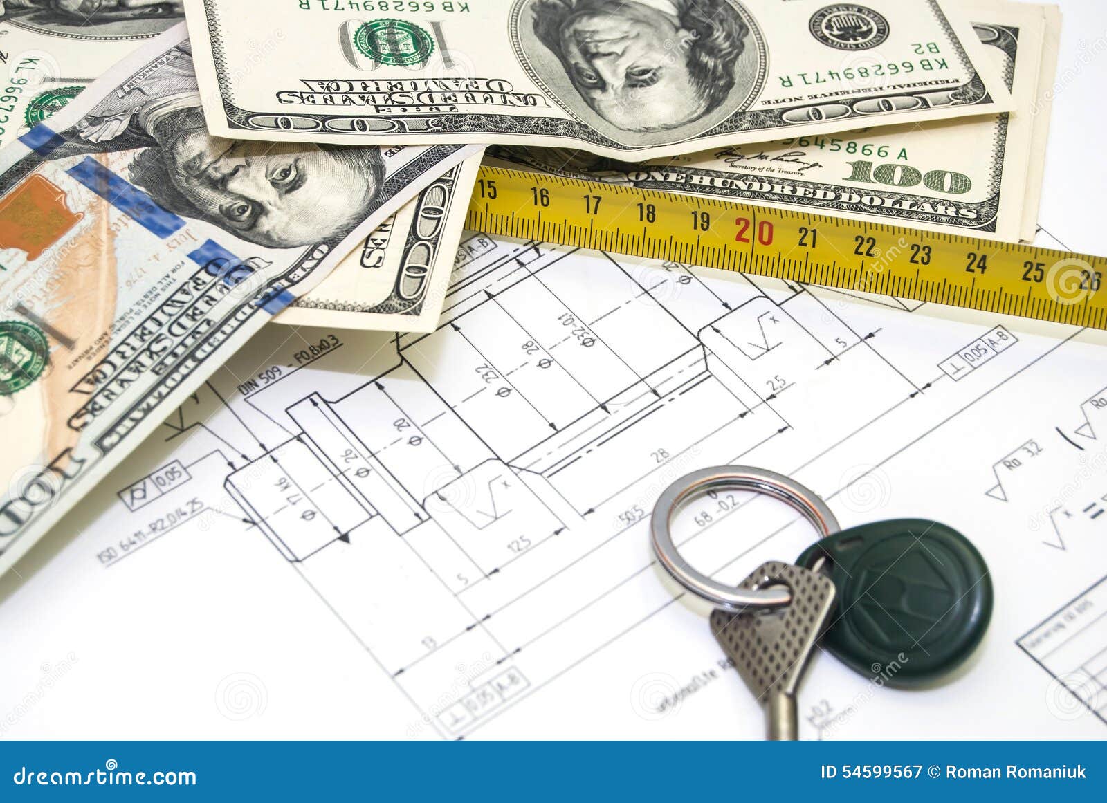 Engineering Detail Drawings For Background Stock Image - Image of ...