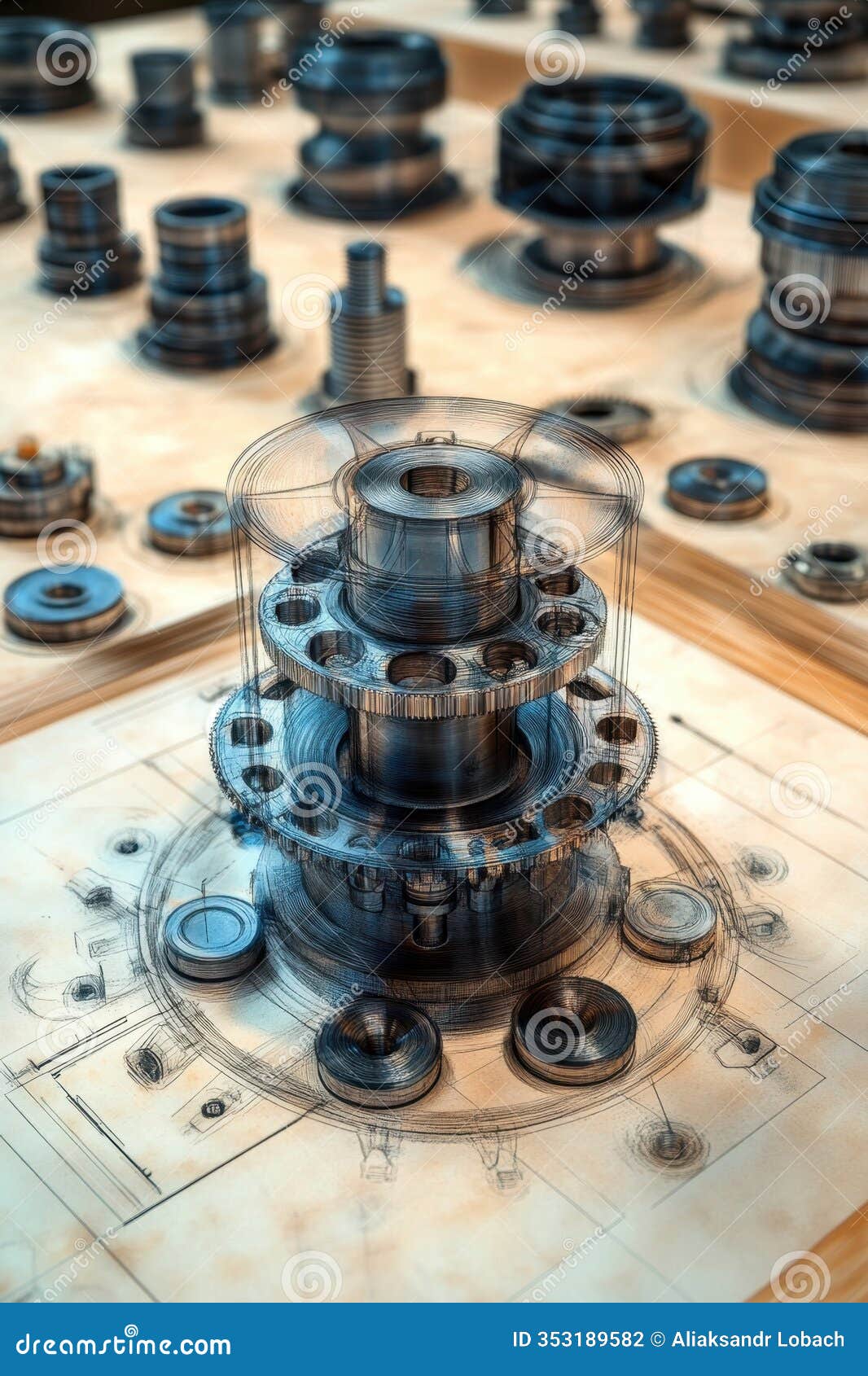 Engineering Detail Drawings For Background Royalty-Free Stock ...