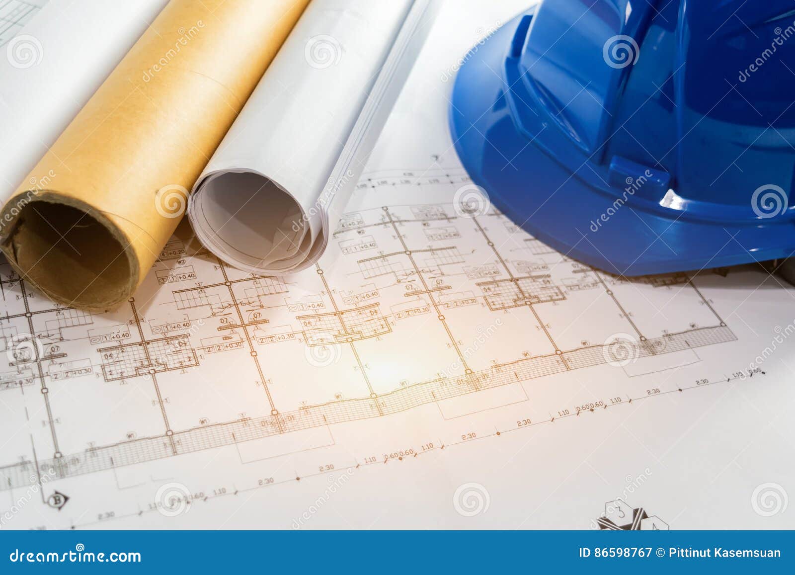 Engineering Diagram Blueprint Paper Drafting Project Sketch Royalty ...