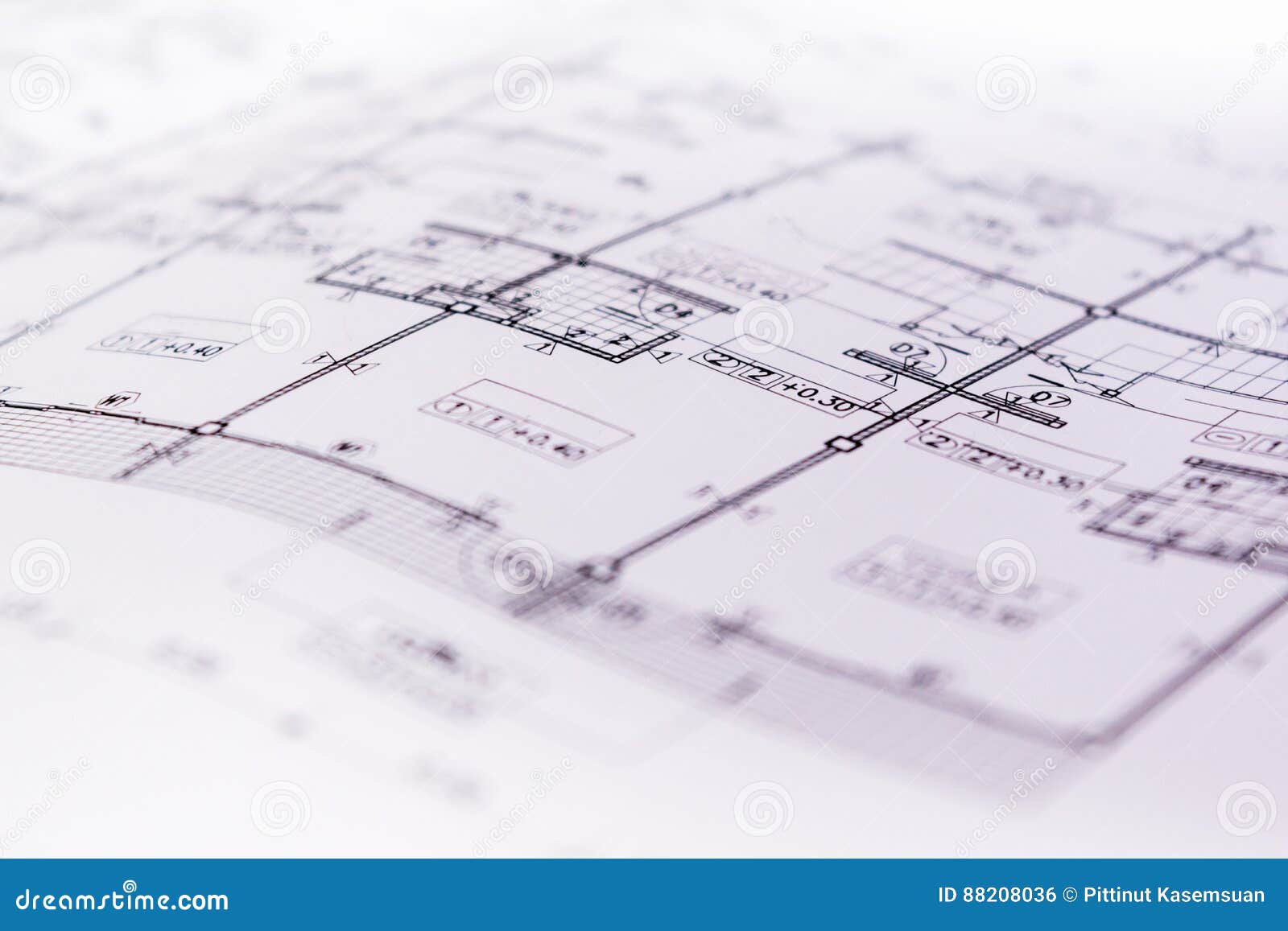 Engineering Diagram Blueprint Paper Drafting Project Stock Photo ...