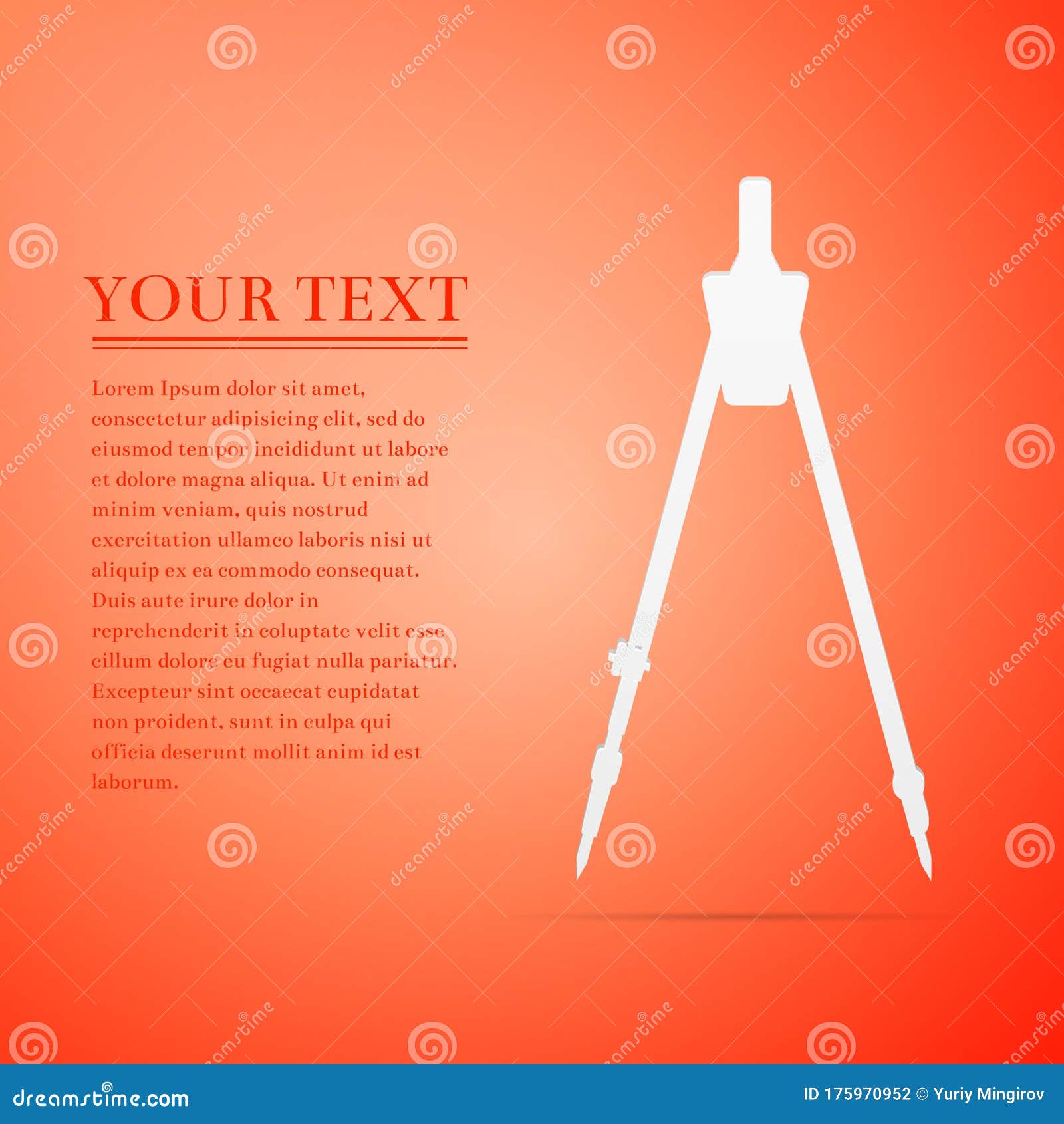 Engineering Divider Flat Icon on Orange Background Stock Vector ...