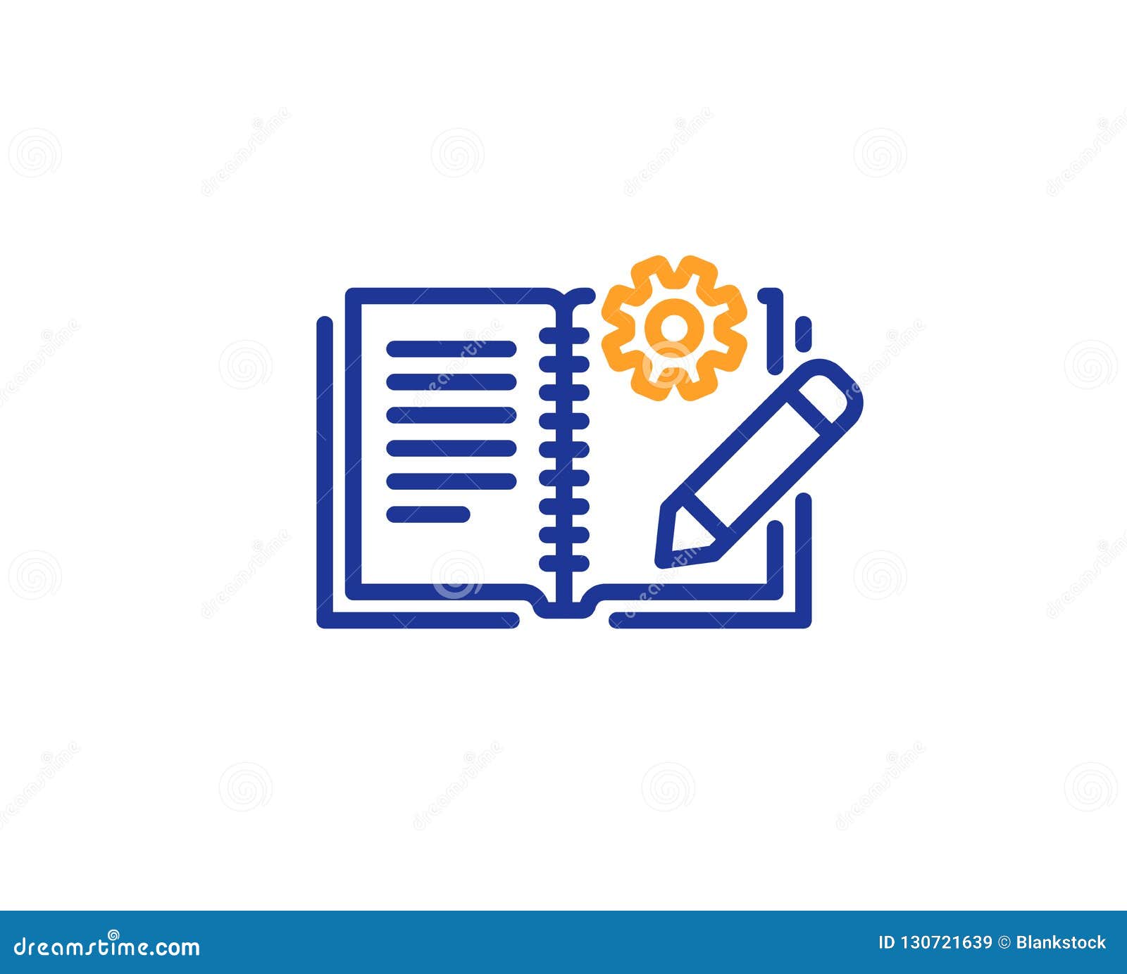 Engineering Documentation Line Icon. Technical Instruction Sign. Vector ...