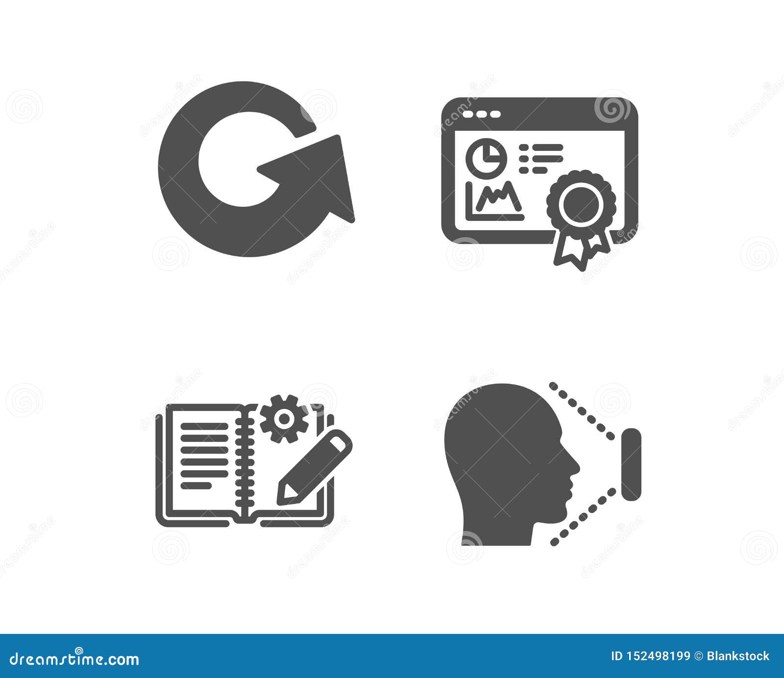 Engineering Documentation, Reload and Seo Certificate Icons. Face Id ...