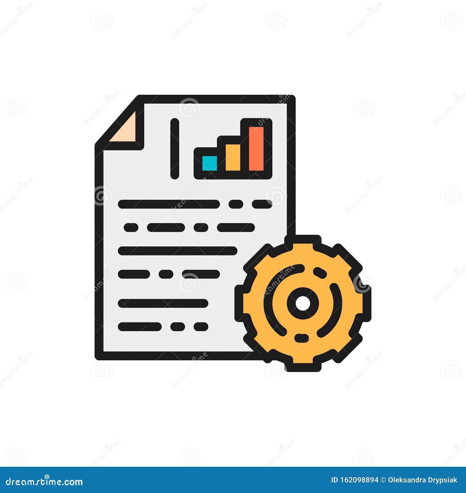 Engineering Documents with Diagram and Gear Wheel, Project Plan Flat ...