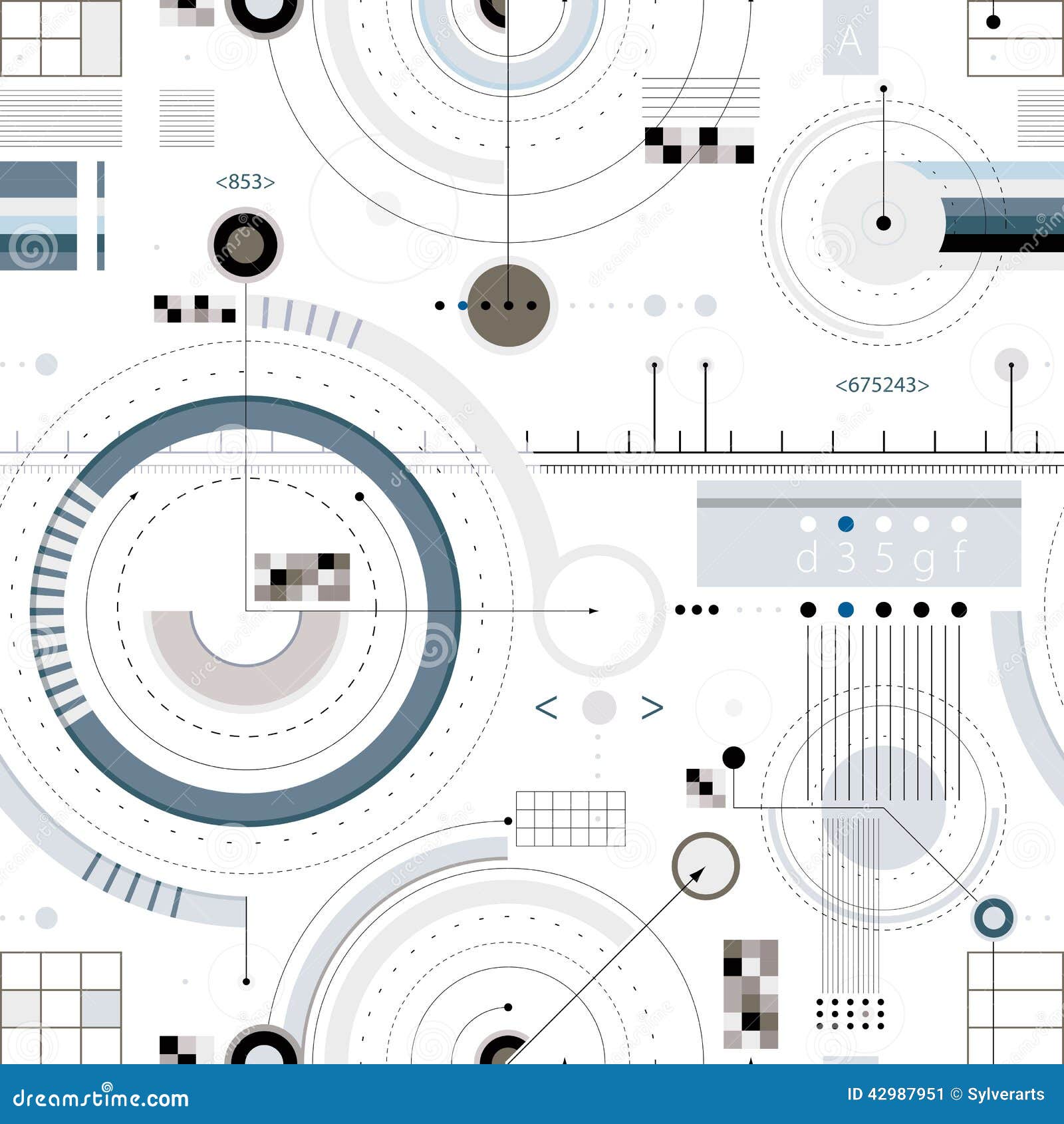 Engineering Draft Seamless Pattern. Stock Vector - Illustration of ...