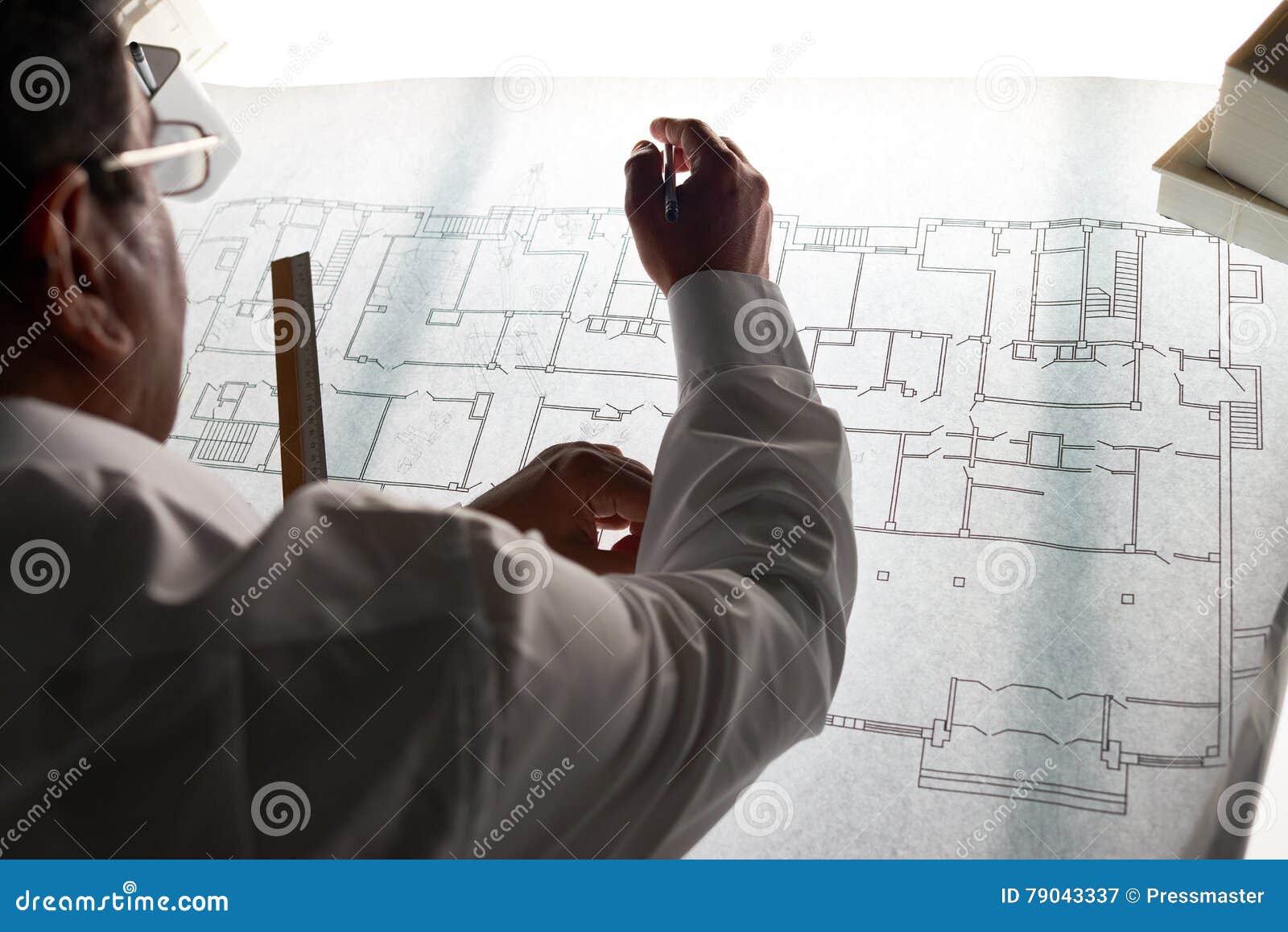 Engineering draft stock image. Image of people, drawing - 79043337