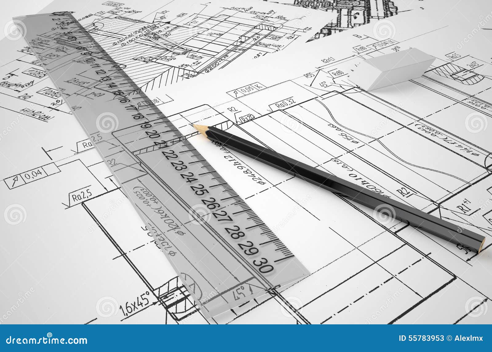 Engineering, Drafting and Construction Concept Stock Illustration ...
