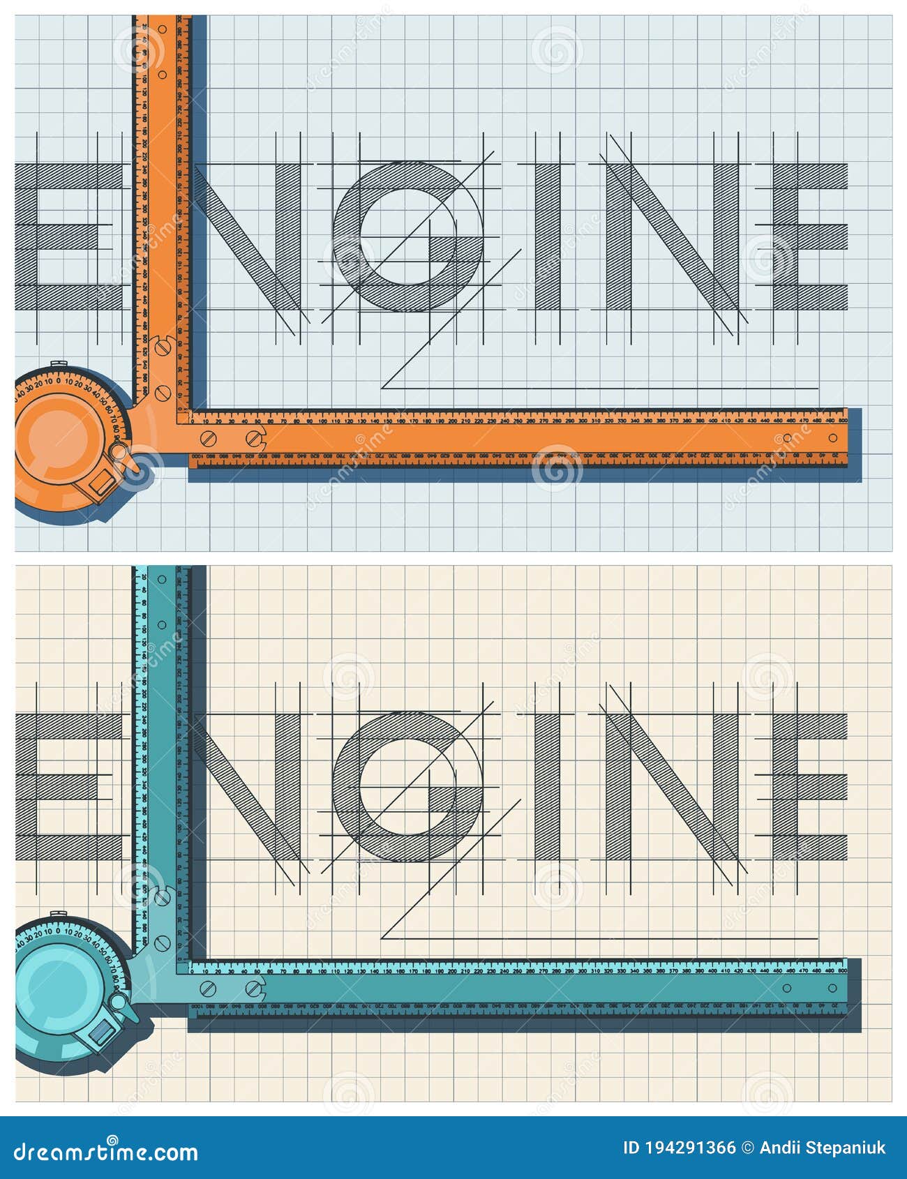 Engineering Drawing Board Composition Stock Vector - Illustration of ...