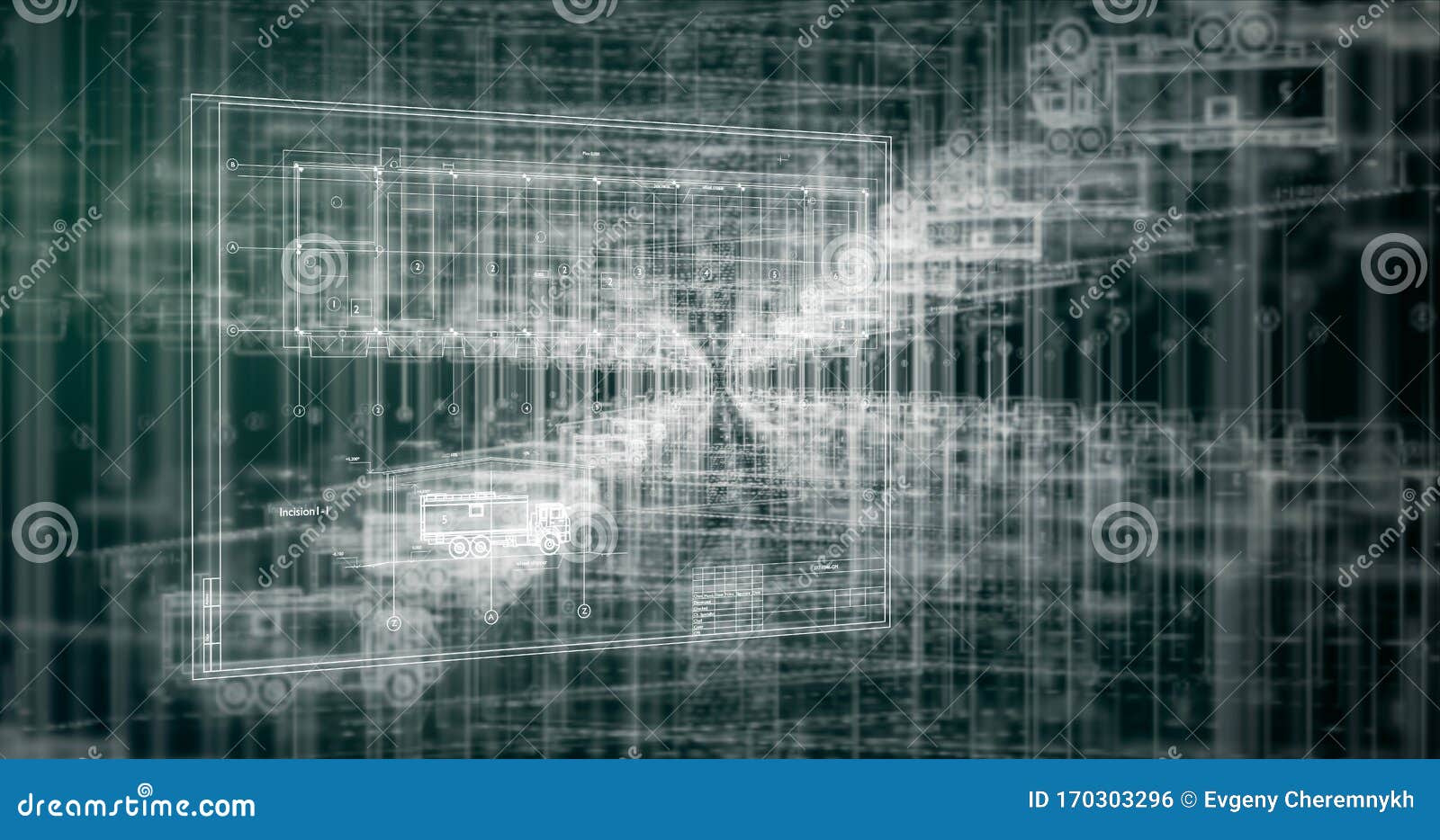 Engineering drawing stock illustration. Illustration of black - 170303296