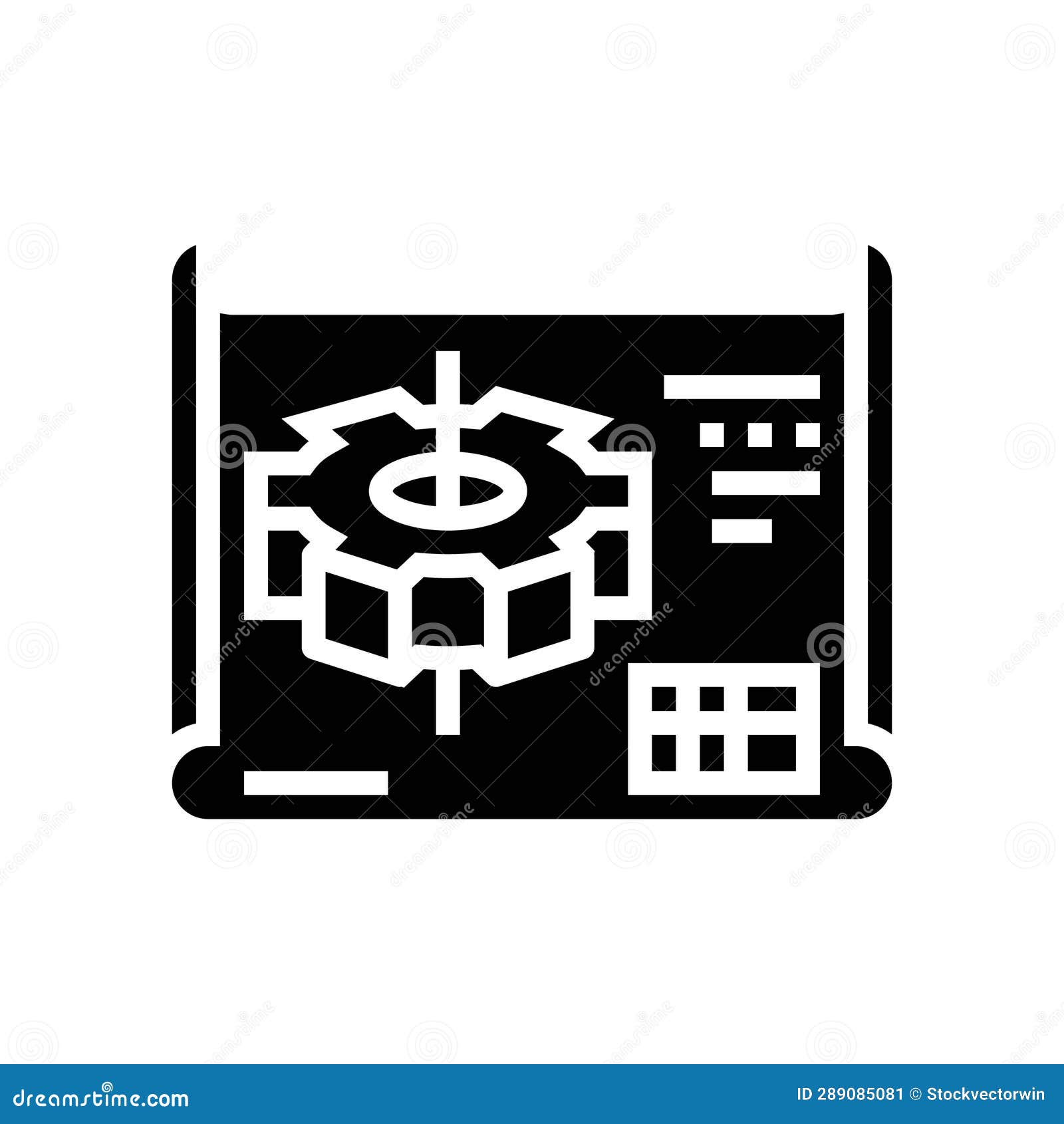 Engineering Drawing Manufacturing Engineer Glyph Icon Vector ...