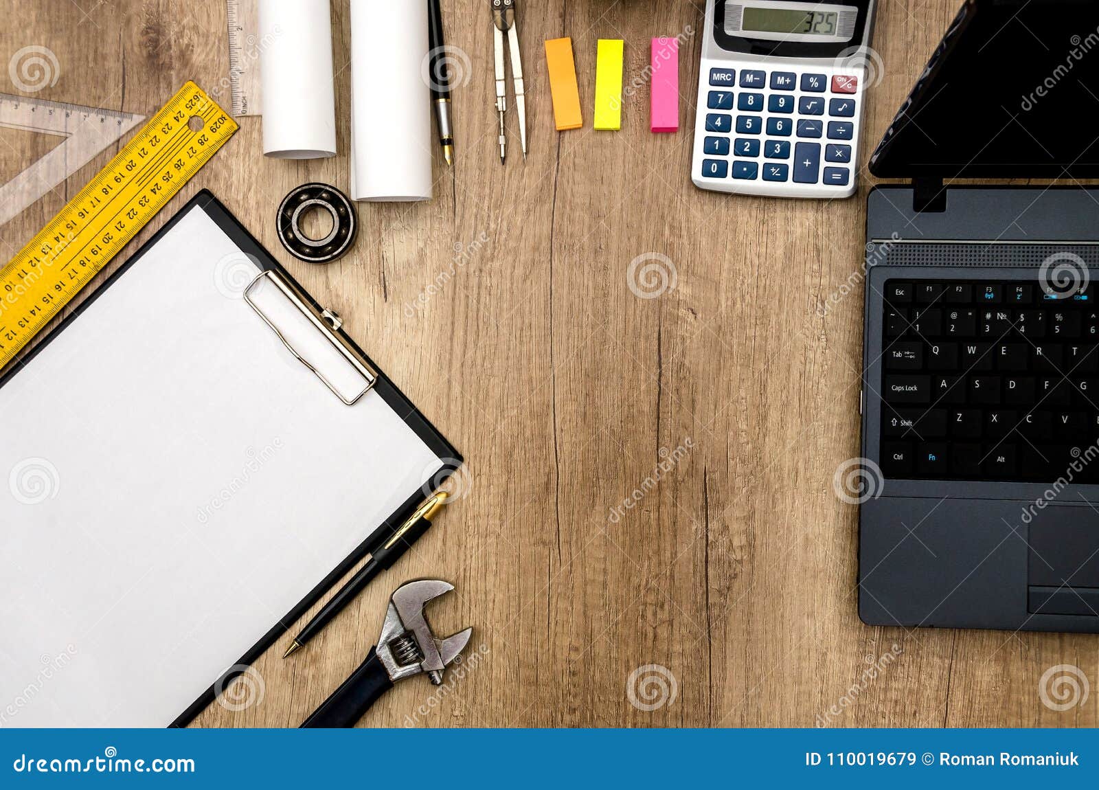 Engineering Drawing, Notebook Folder Calculator Stock Image - Image of ...