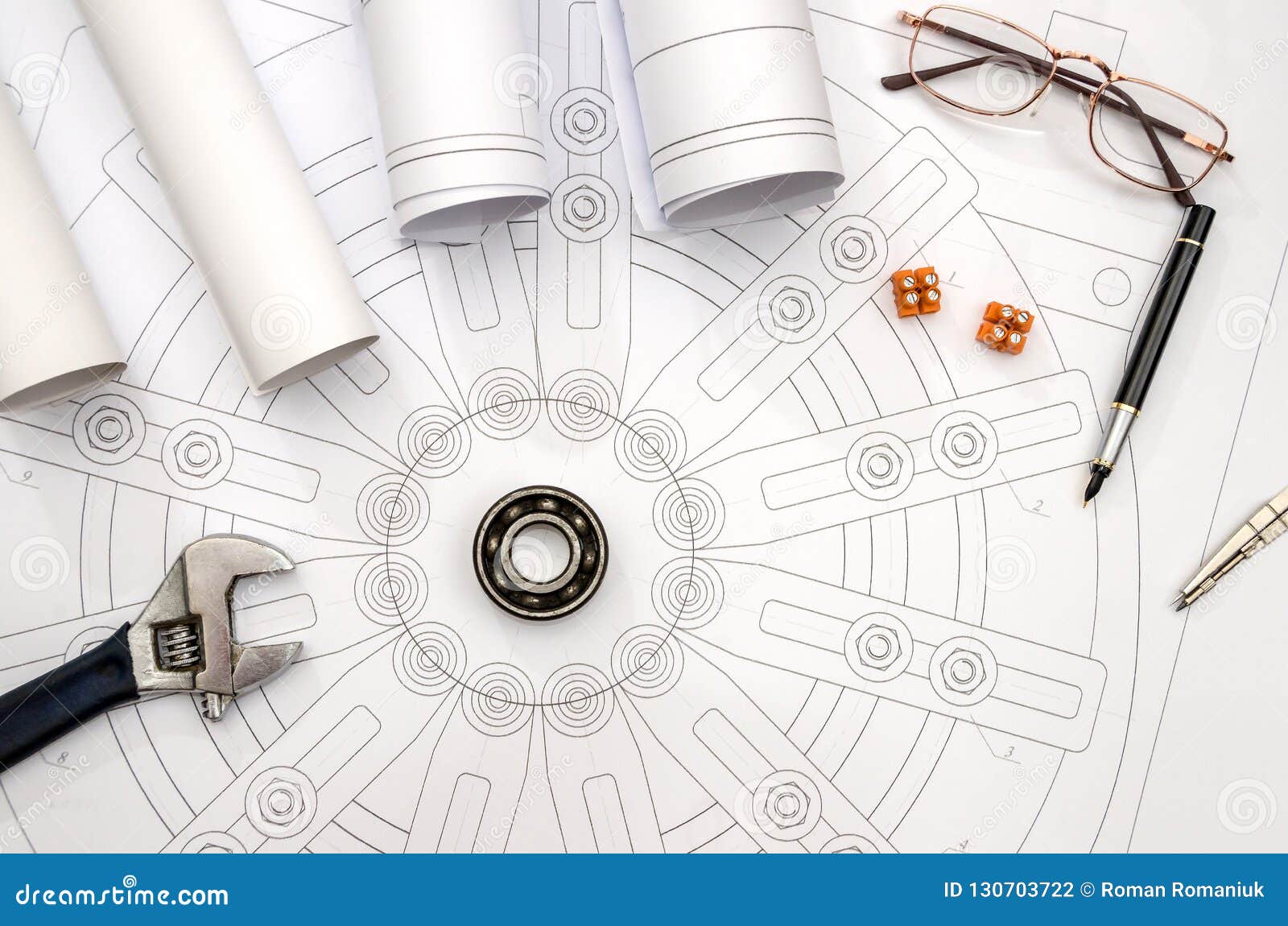 Engineering Drawing on Paper - Close Up Stock Photo - Image of drawings ...