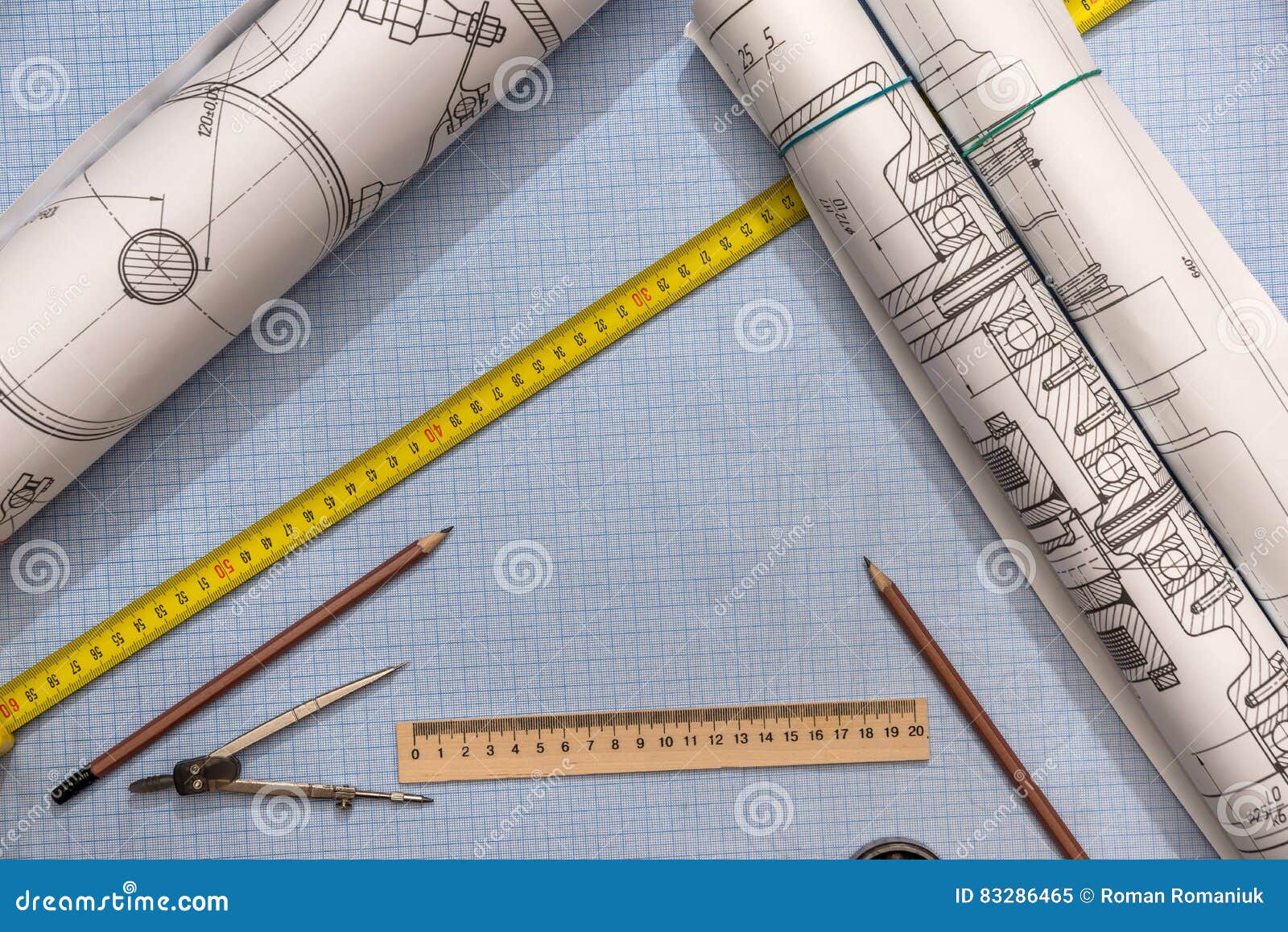 Engineering Drawing on Paper Mm Stock Image - Image of notebook, graph ...