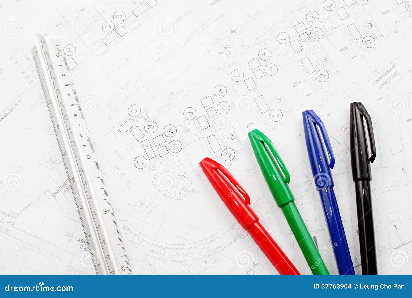 Engineering drawing stock photo. Image of drawings, architectural ...