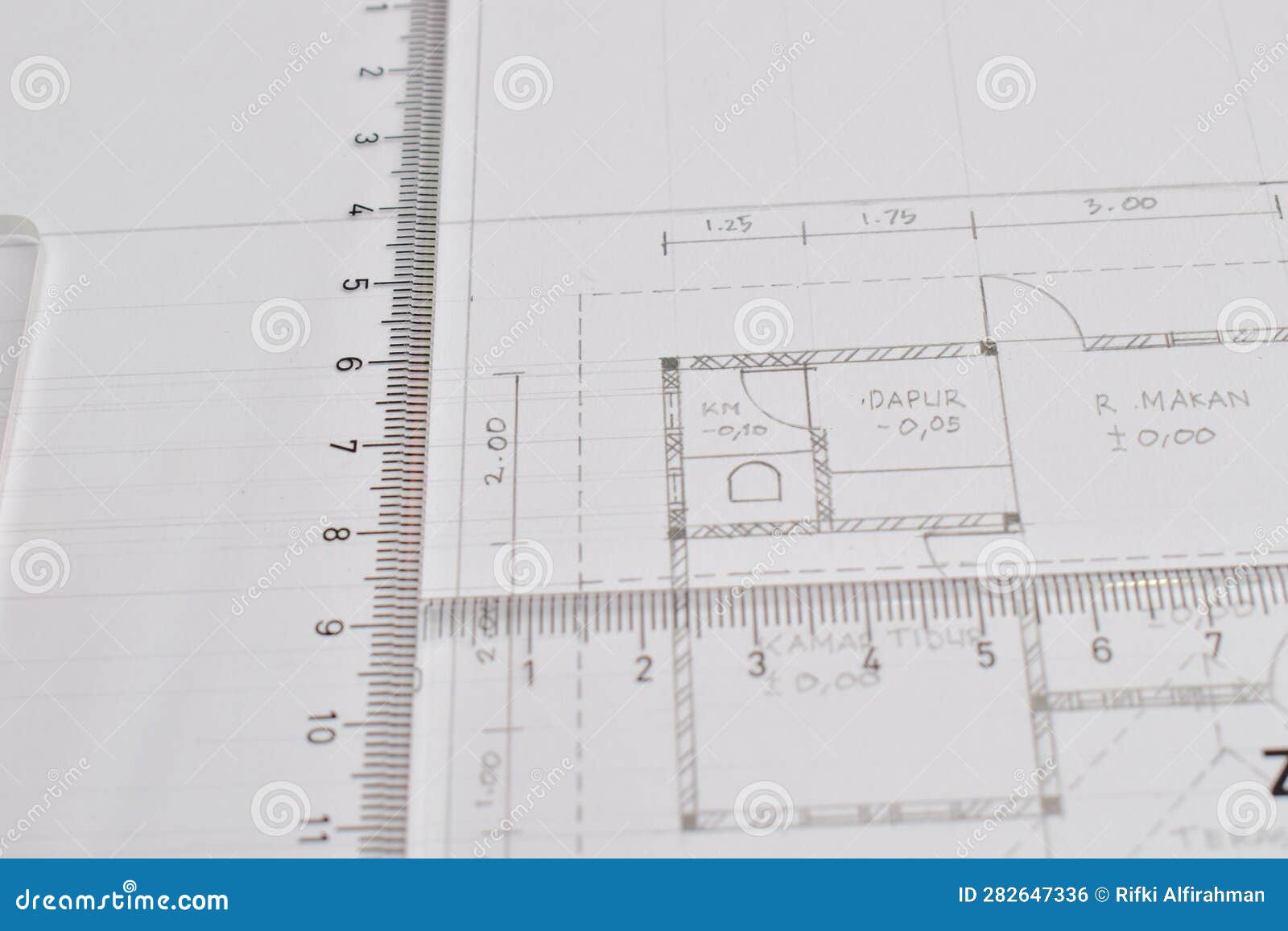 Engineering Drawing Sketched by Engineer and Architect Stock Photo ...