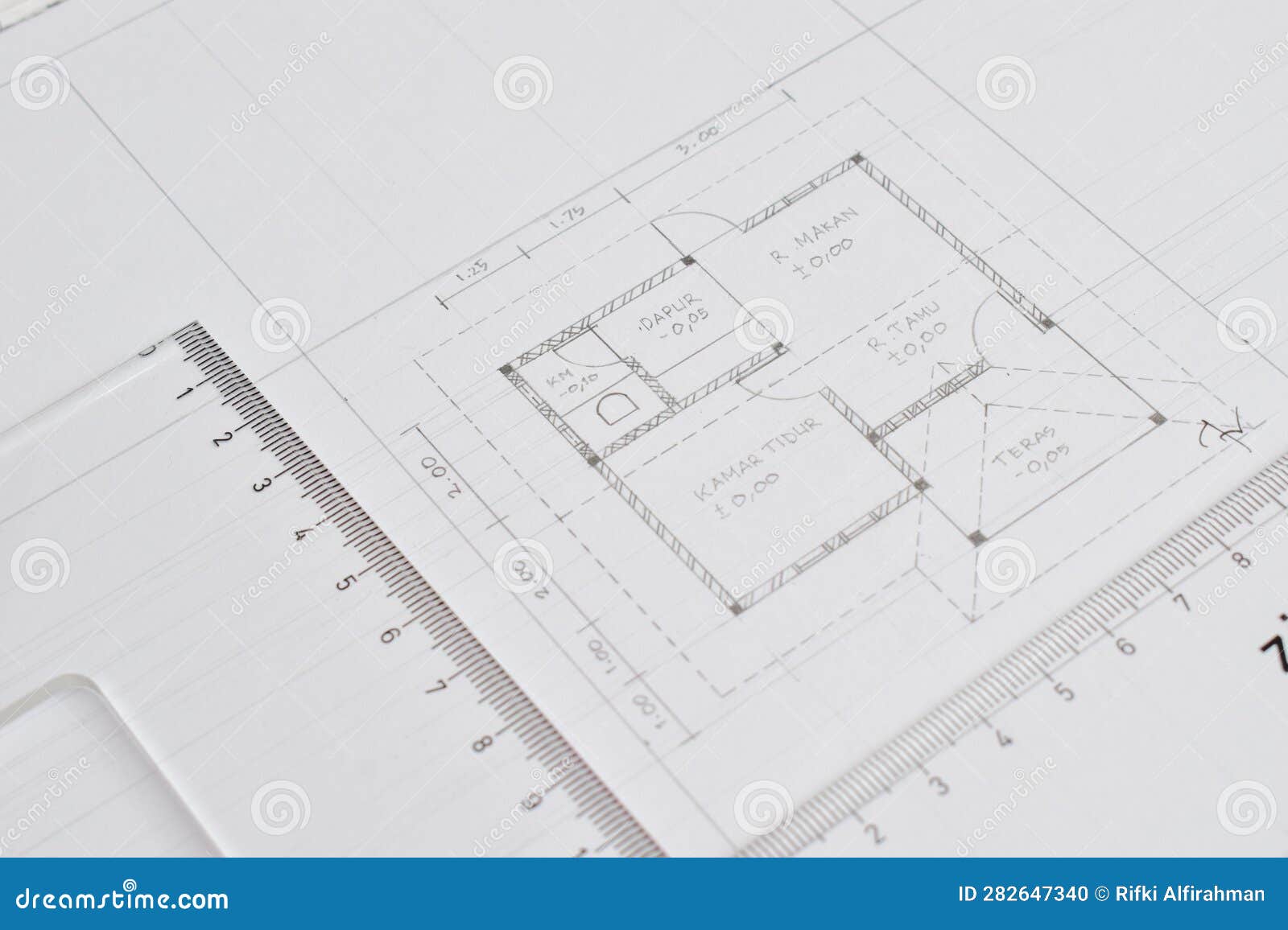 Engineering Drawing Sketched by Engineer and Architect Stock Photo ...