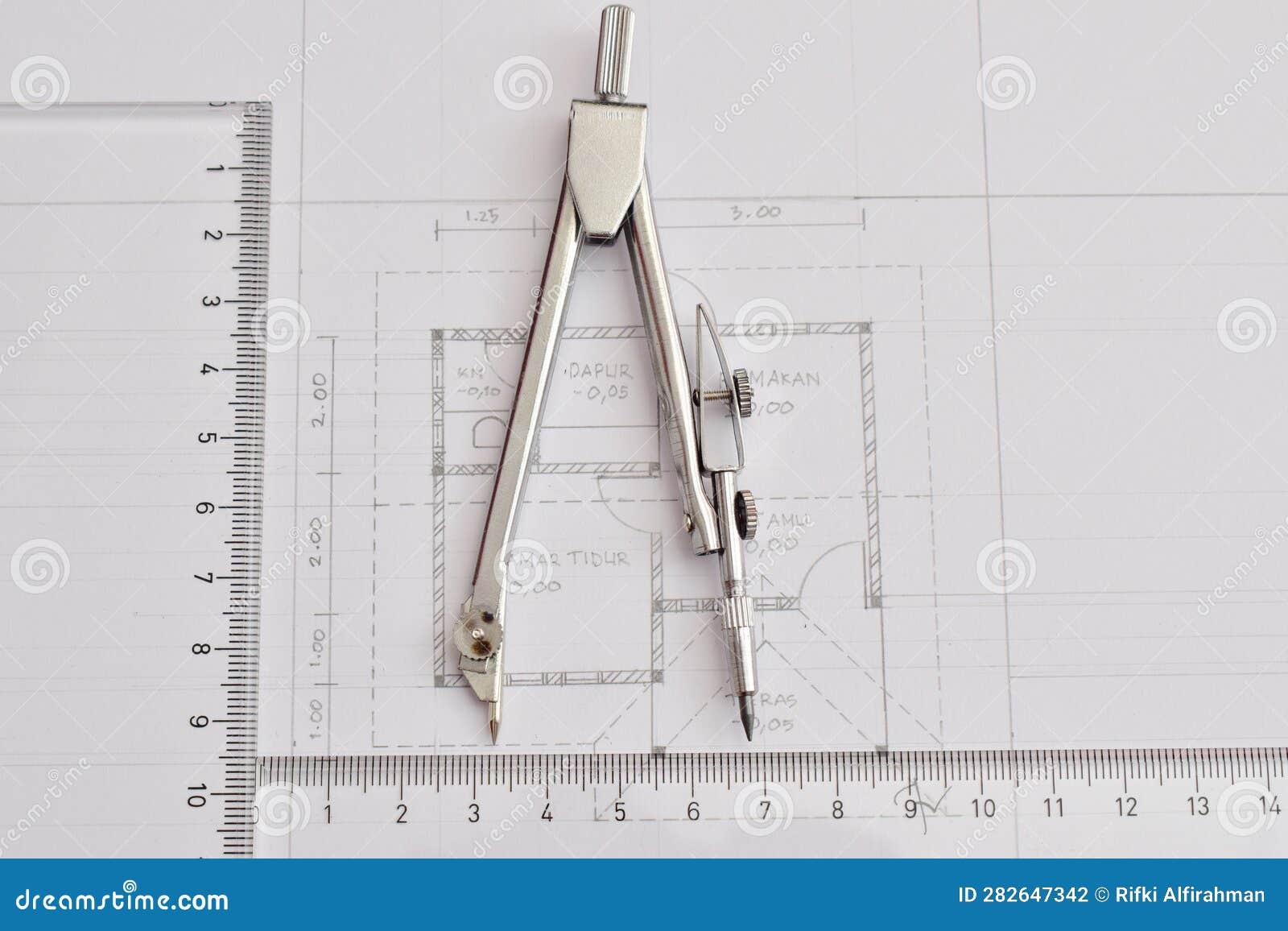 Engineering Drawing Sketched by Engineer and Architect Stock Photo ...