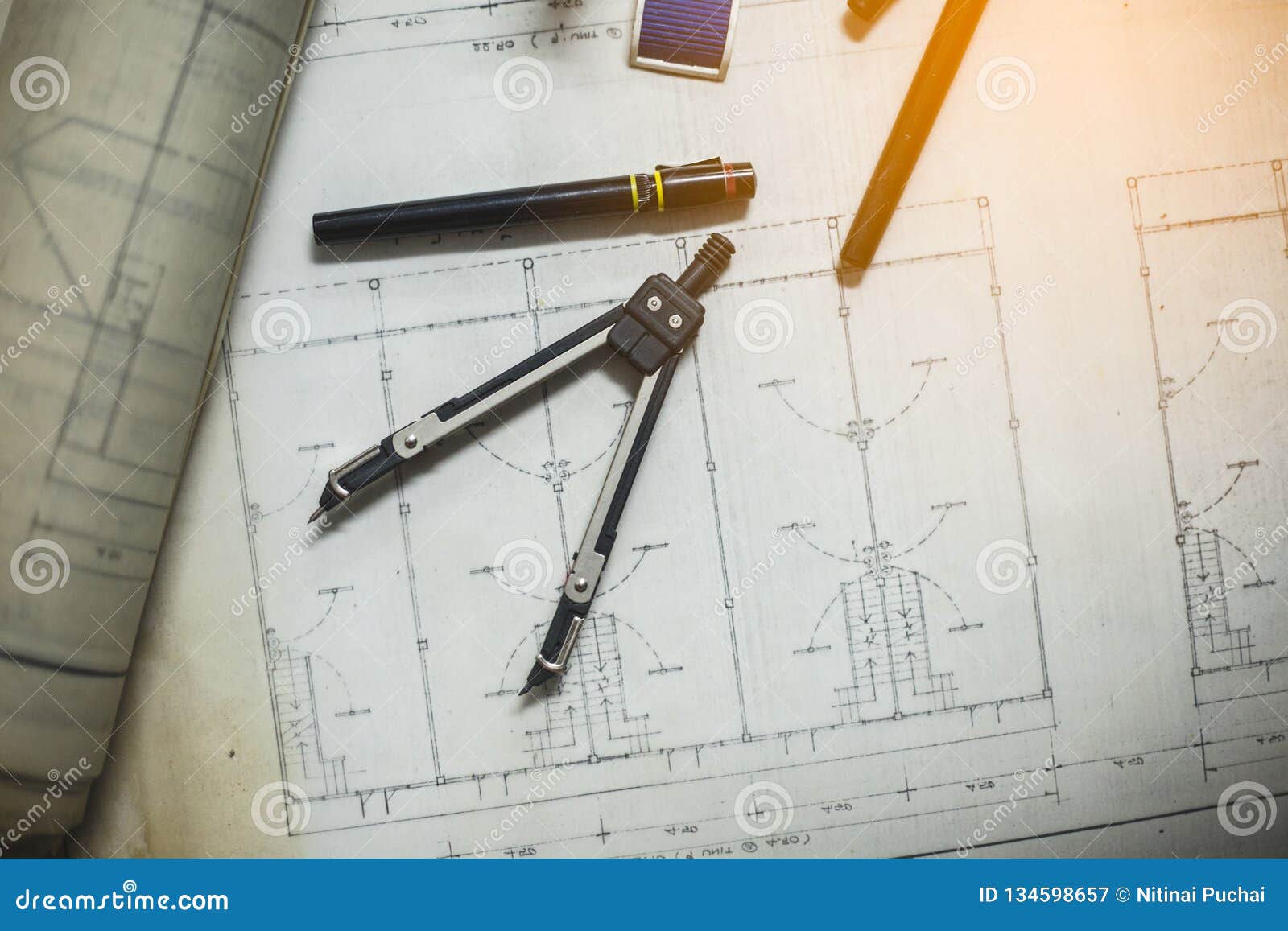Engineering and Drawing Tools Stock Image - Image of paper ...