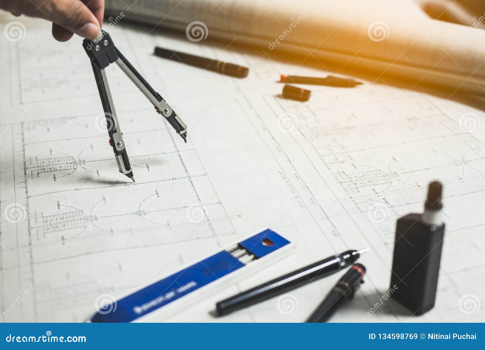 Engineering and Drawing Tools Stock Image - Image of equipment ...