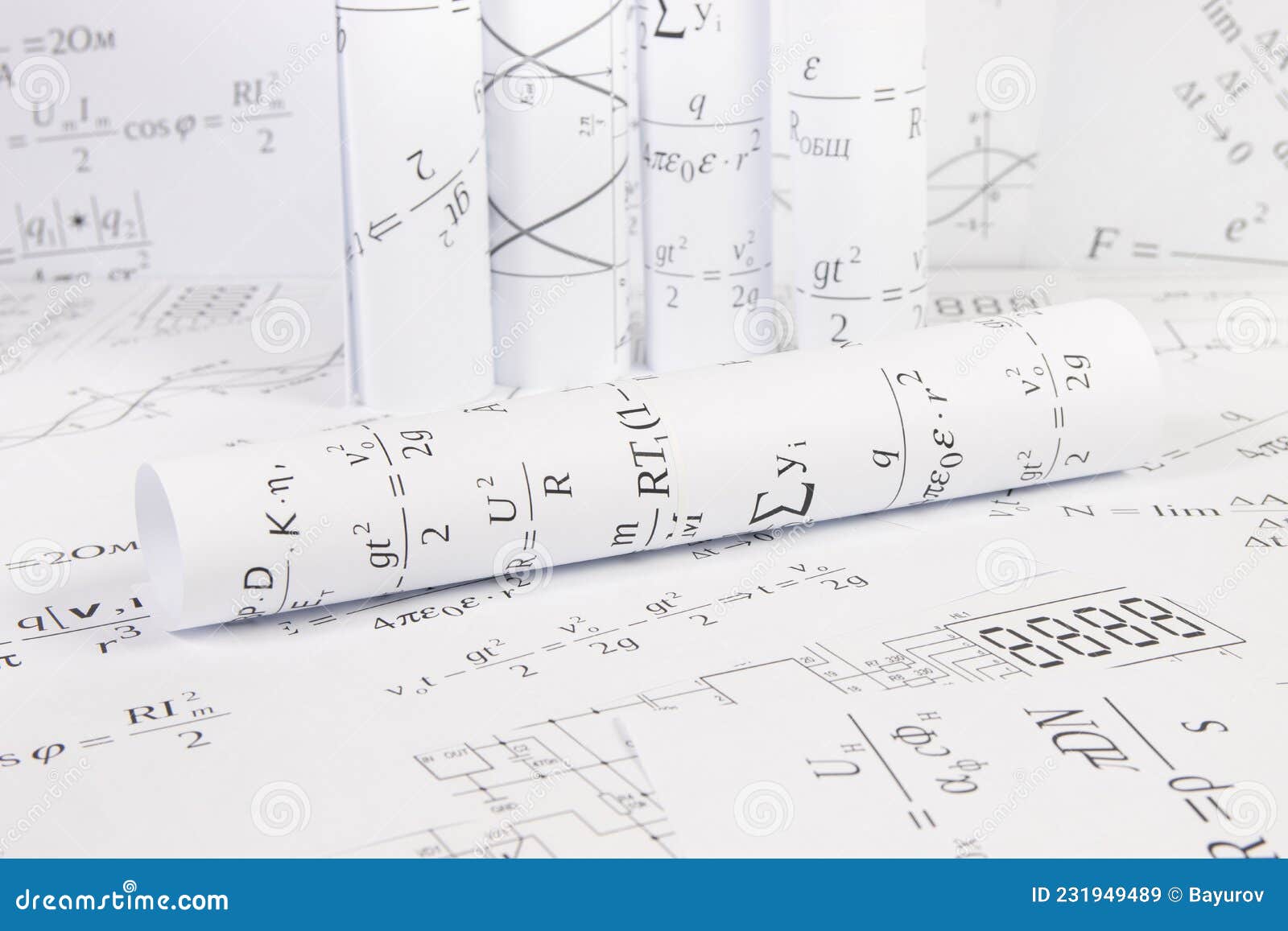 Engineering Drawings with Electrical Math Formulas Stock Image - Image ...