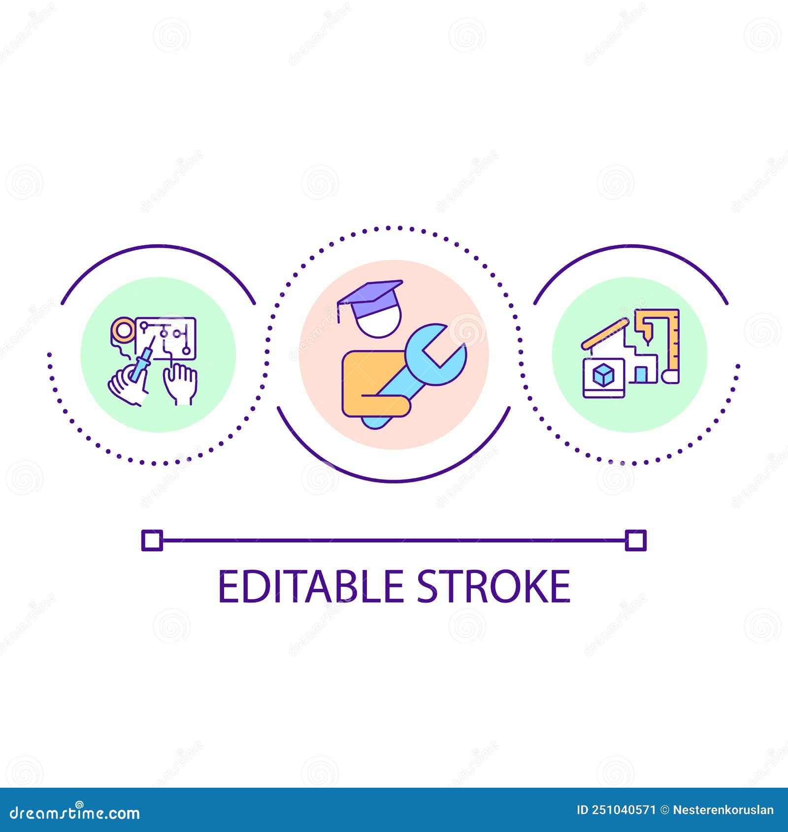 Engineering Education Loop Concept Icon Stock Vector - Illustration of ...