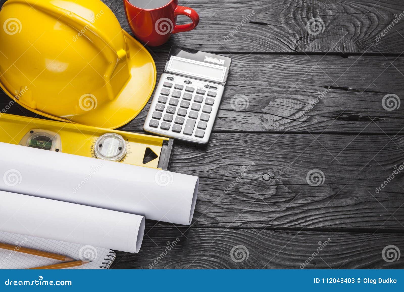 Engineering Equipment Set on Wooden Background Stock Image - Image of ...