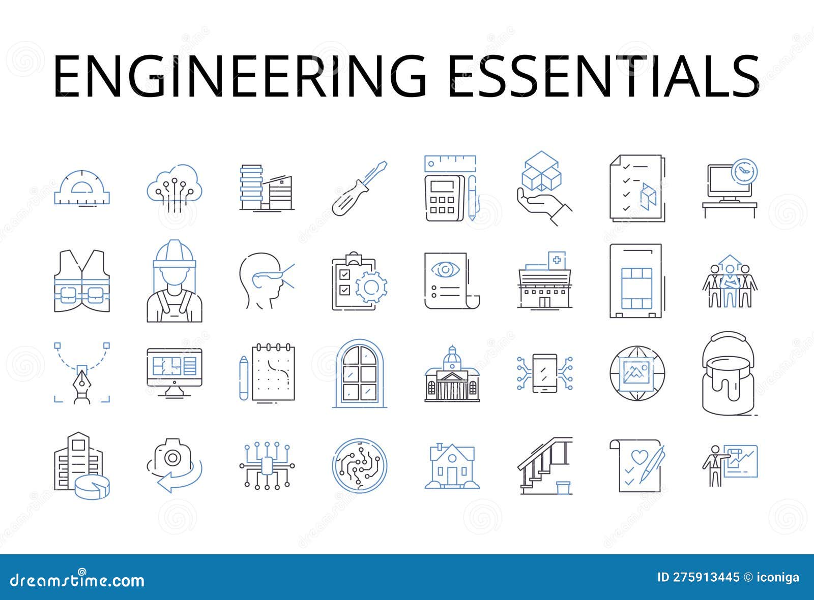 Engineering Essentials Line Icons Collection. Business Basics, Computer ...