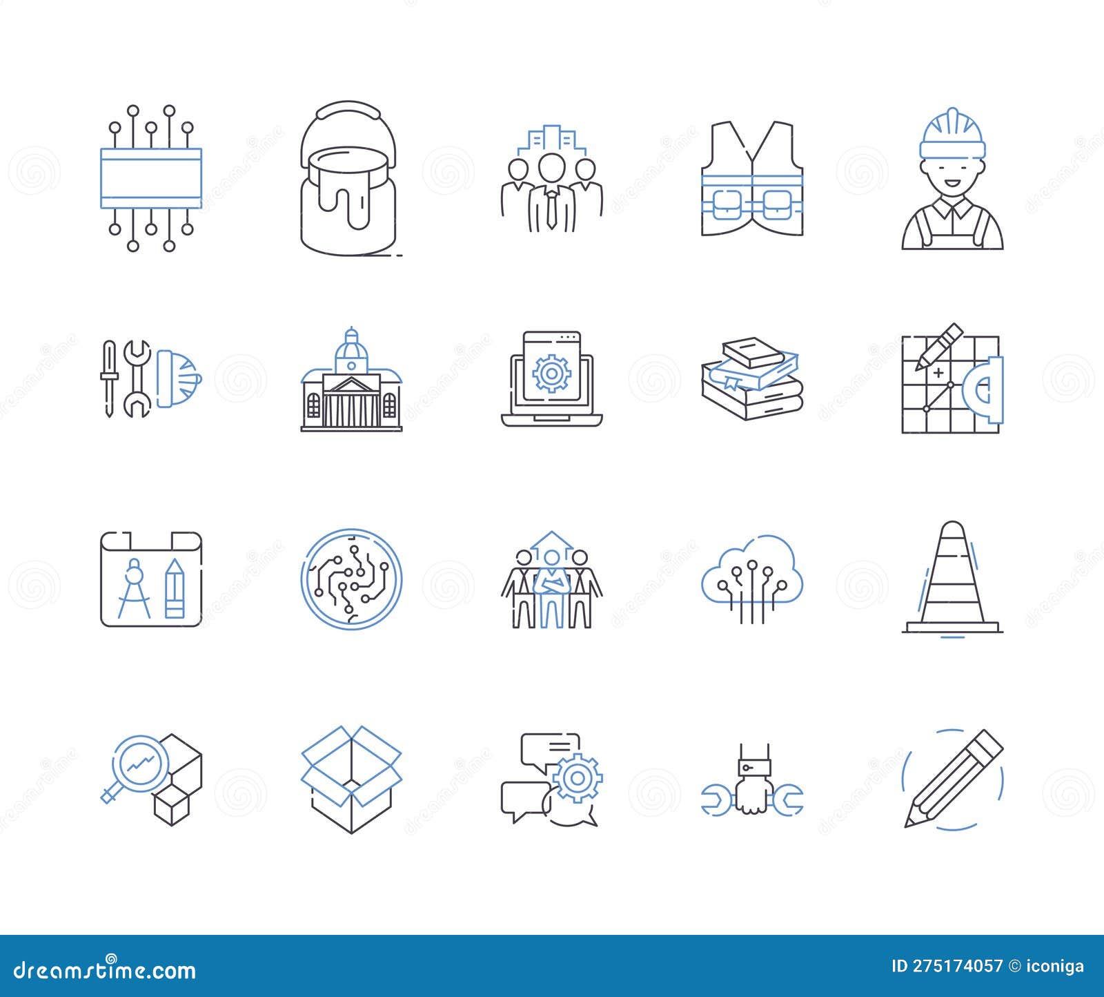 Engineering Essentials Outline Icons Collection. Engineering ...